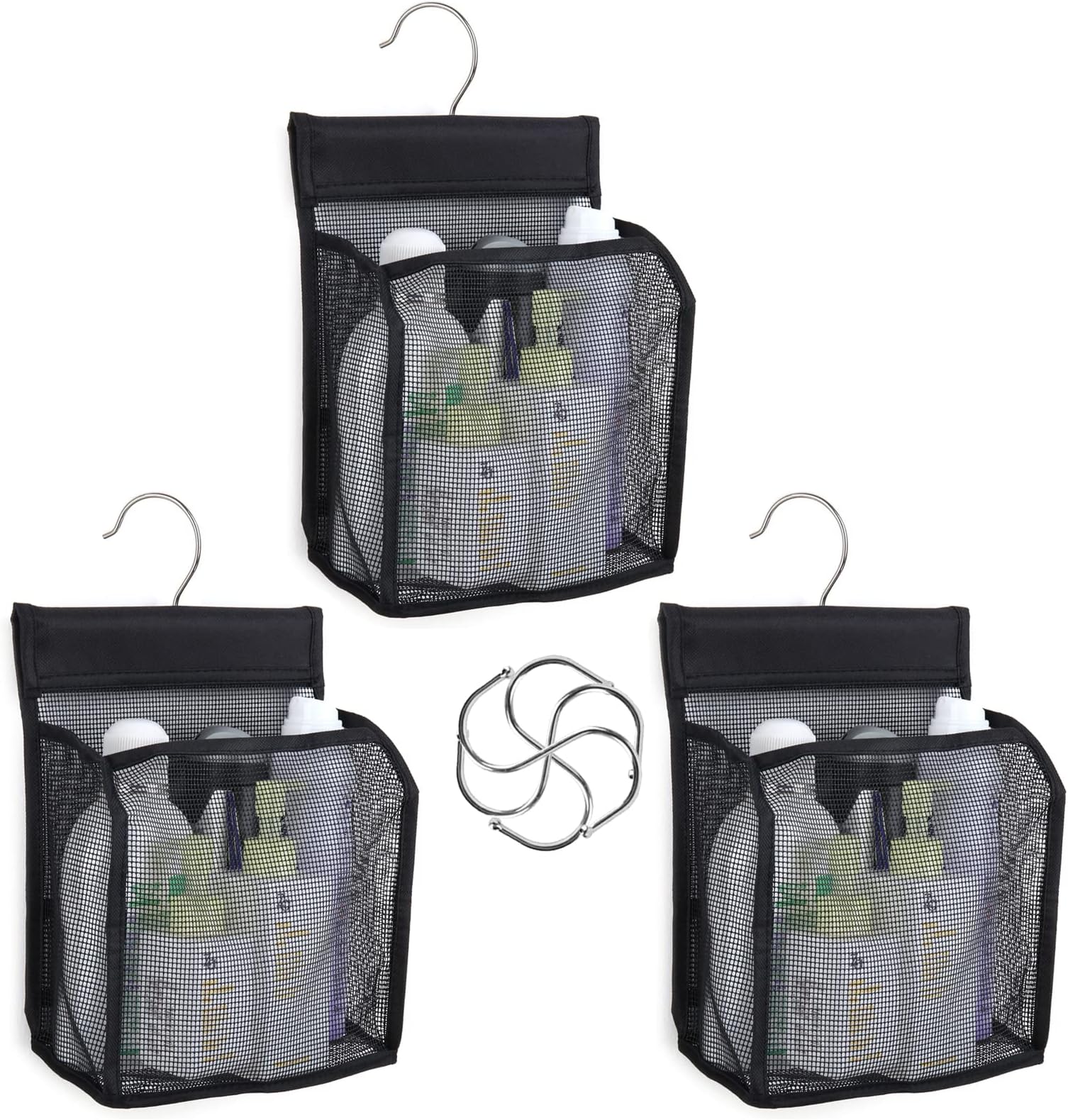 Amazon.com: FishMM Hanging Mesh Shower Caddy College with Hooks, Bath ...