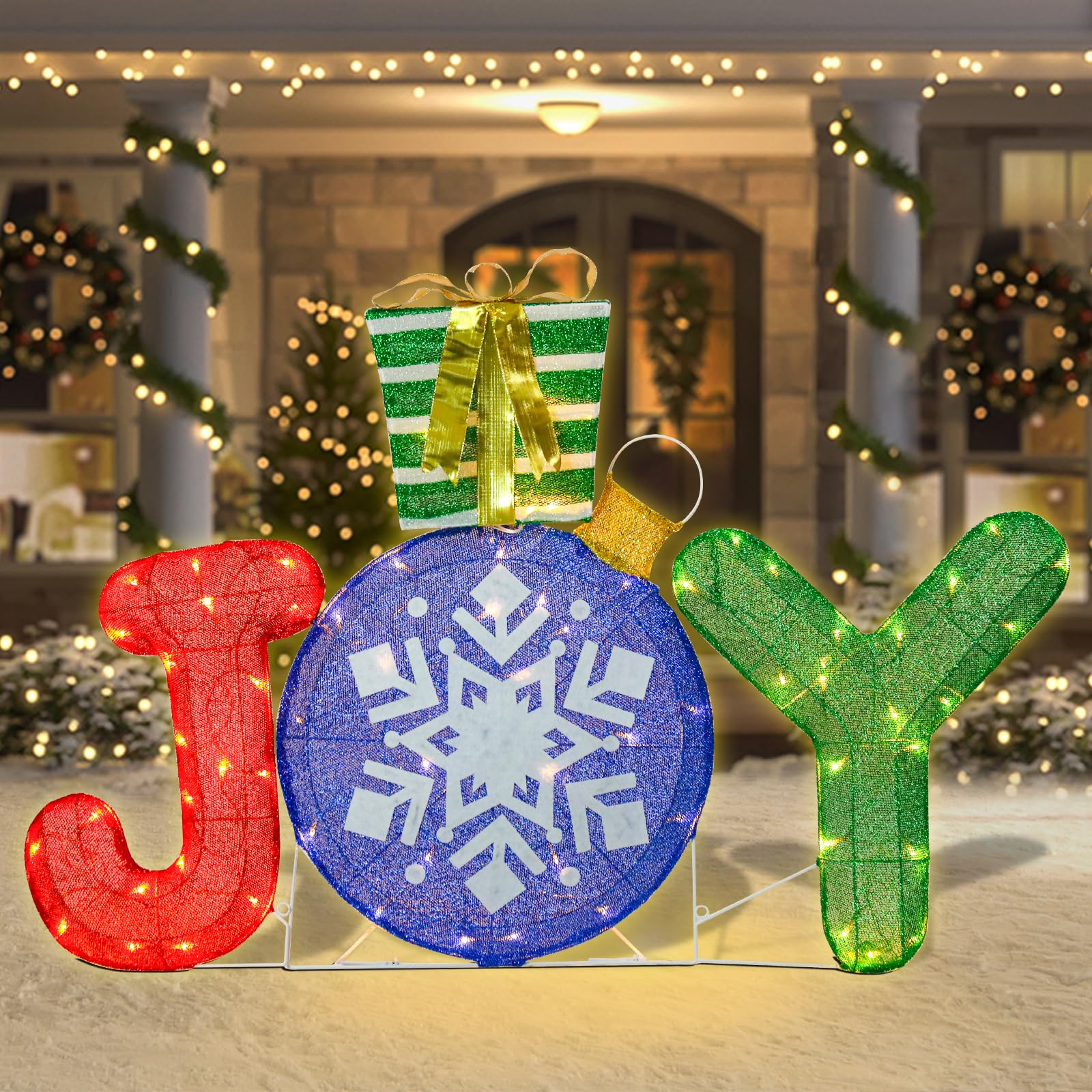 Amazon.com: Vigdur Christmas Joy Outdoor Decoration - 40inch Lighted ...