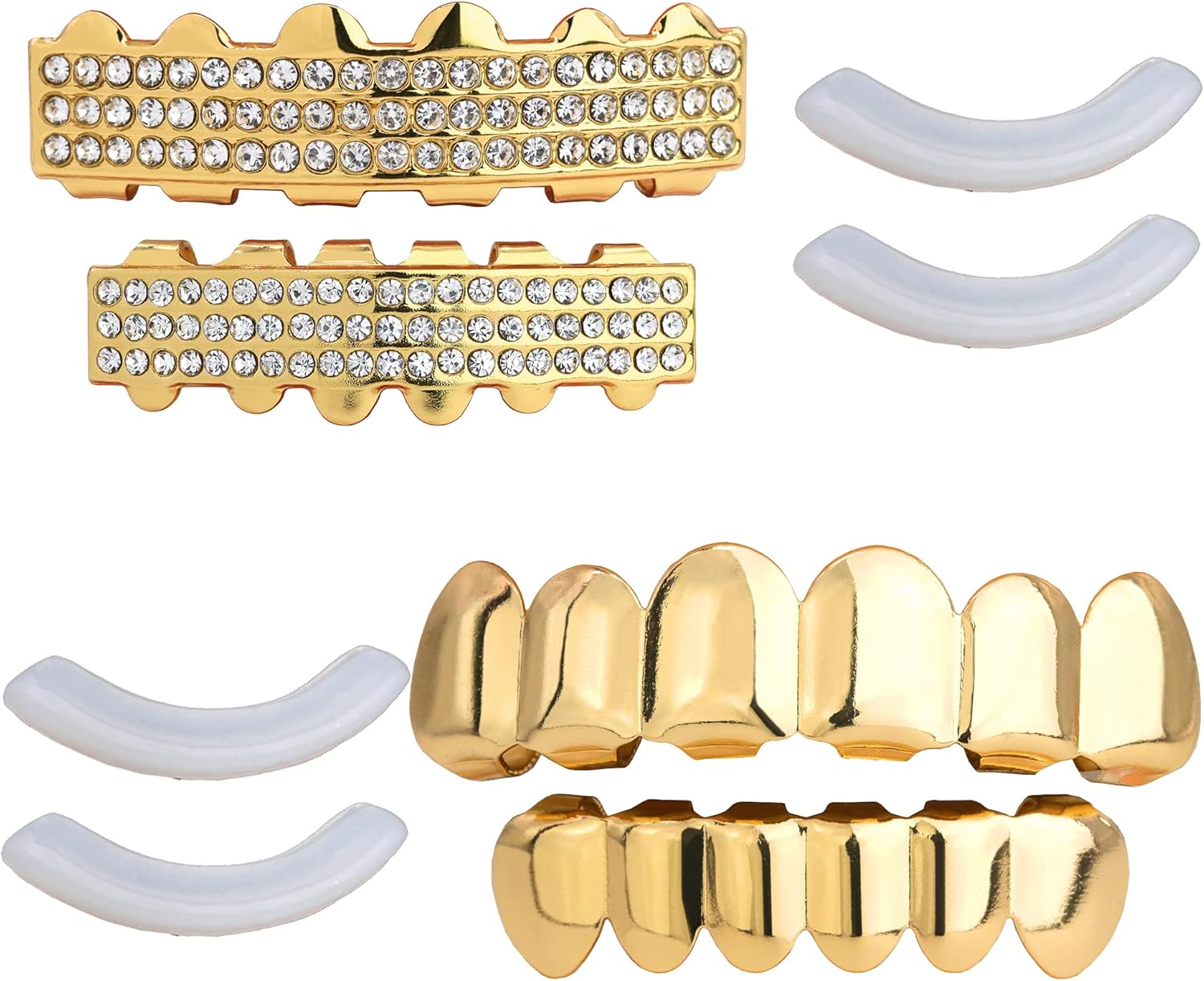 Amazon.com: New Hip Hop Custom Fit 14k Gold Plated Hip Hop Plain Teeth ...