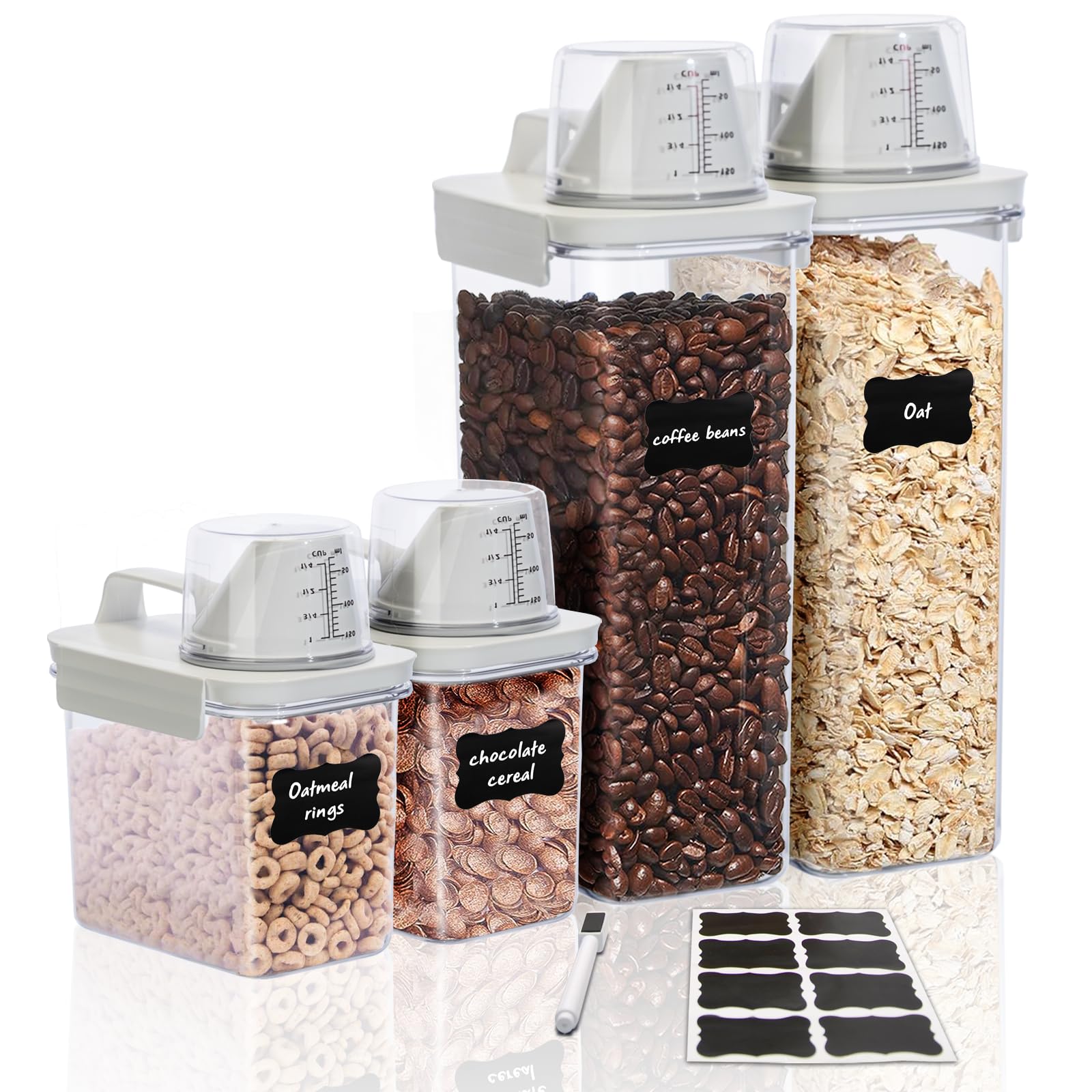 Amazon.com: NBILIC Cereal Containers Storage Set, 4 PCS Airtight Food ...