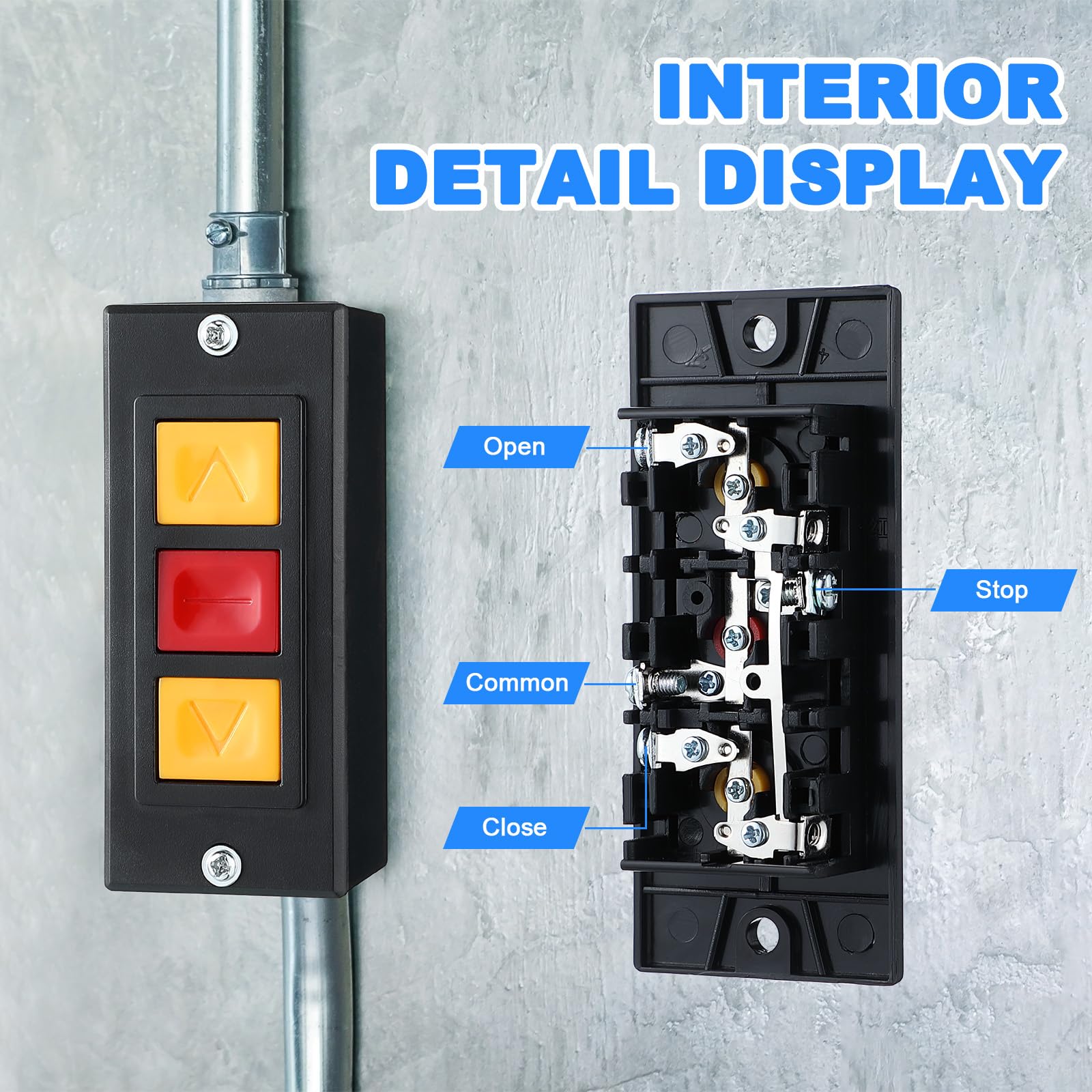 Garage Door Opener Wall Mount 3-Button Control Station - Wall Mount PBS ...