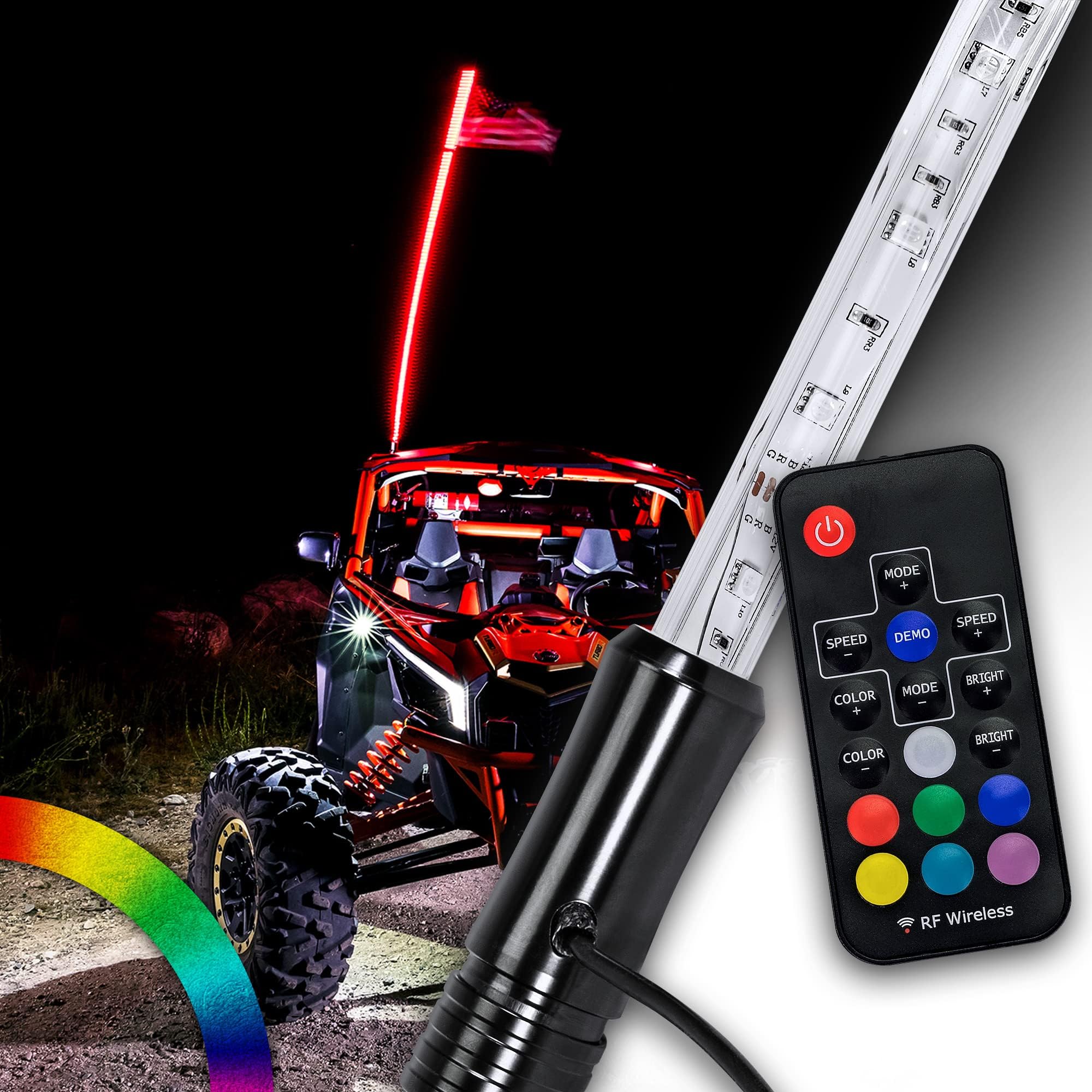 Amazon.com: True Mods 3ft RGB LED Whip Light for UTV ATV [RF Wireless ...