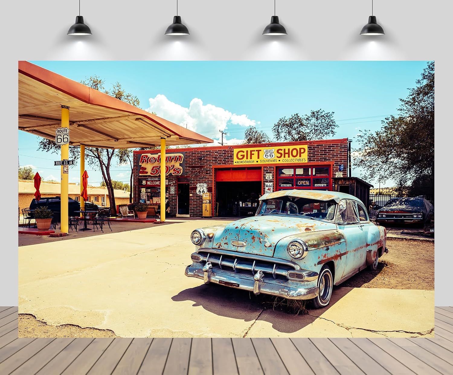 Amazon.com : CHNYWORK 5ftx4ft Highway Route 66 Backdrop Famous Seligman ...