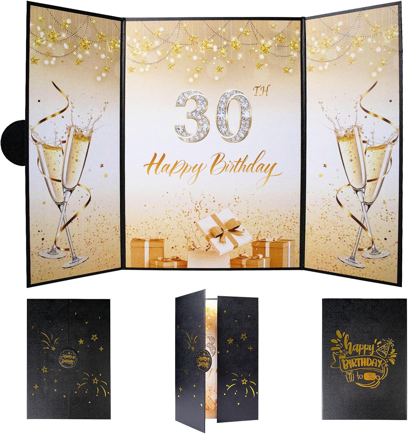 Amazon.com: Printjxmb Happy 30th Birthday Guest Book Alternative, Black ...