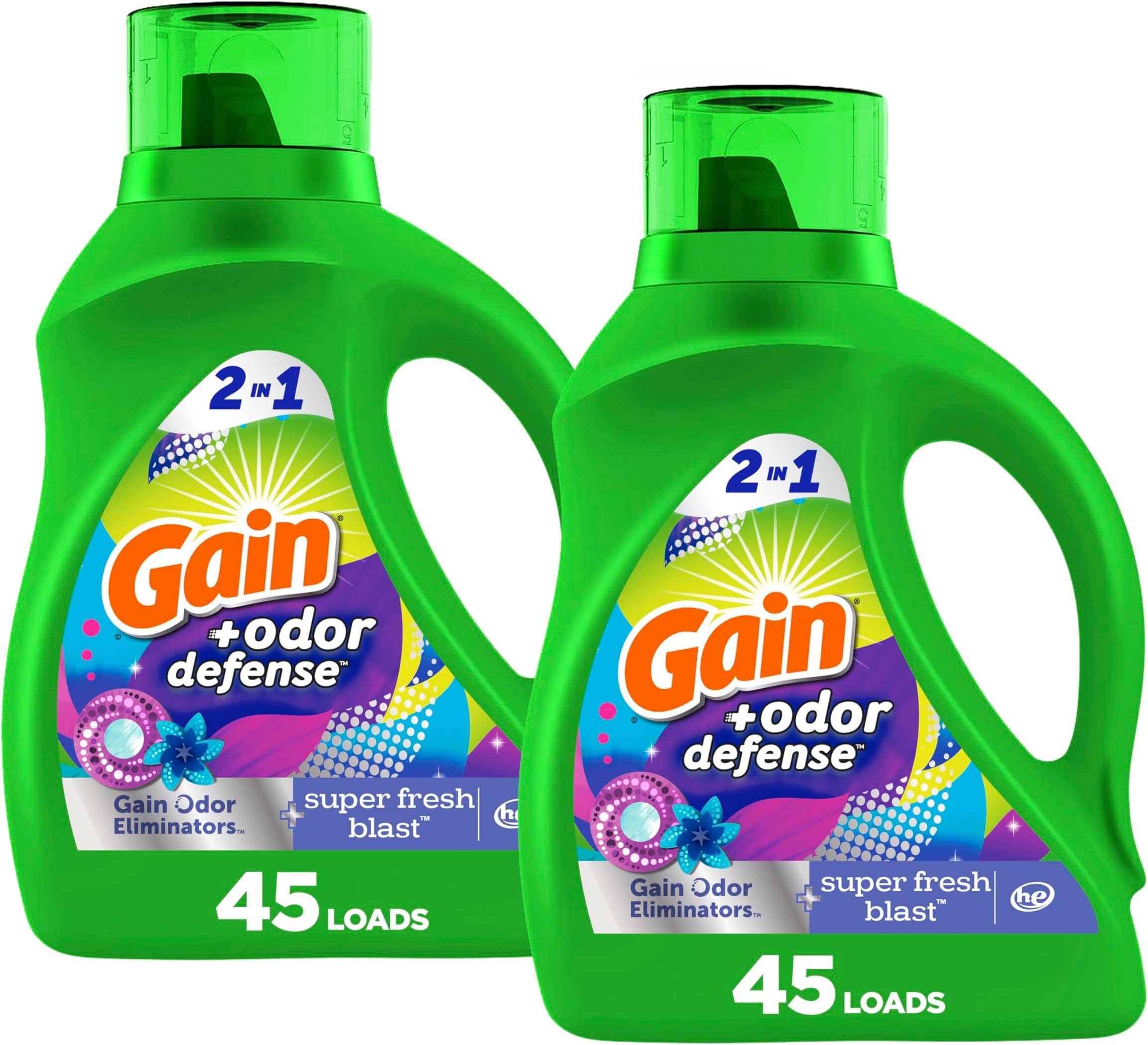 Amazon.com: Gain + Odor Defense Liquid Laundry Detergent Super Fresh ...