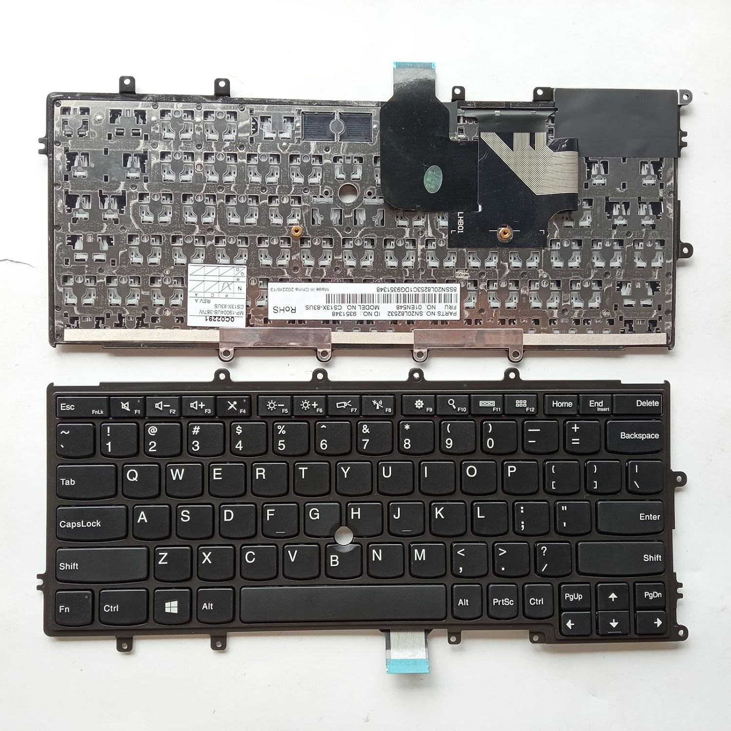 Amazon.com: Siakoocty Laptop Replacement US Layout No Pointer Keyboard ...