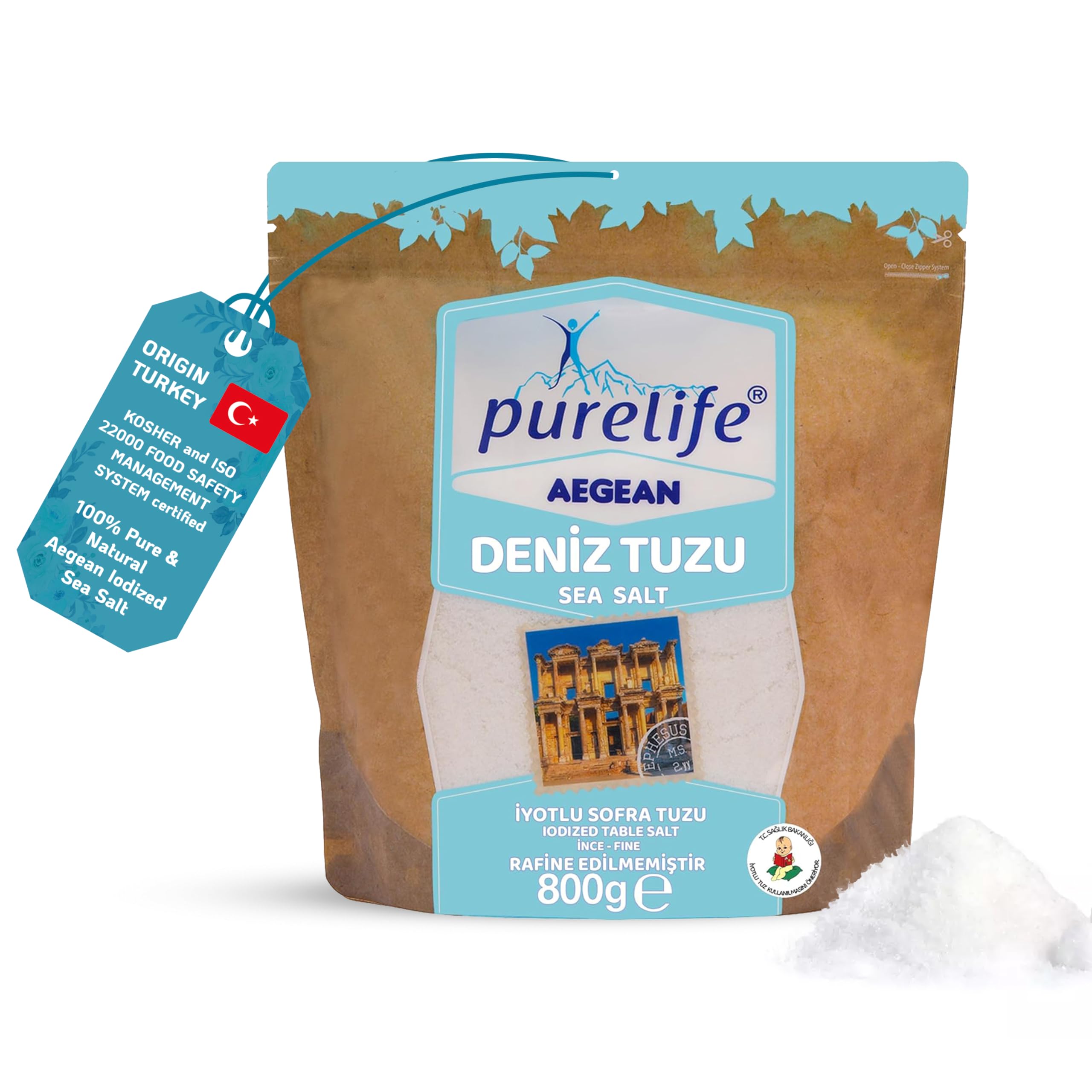 Amazon.com : Purelife Iodized Sea Salt Organic - Ground Fine Sea Salt ...