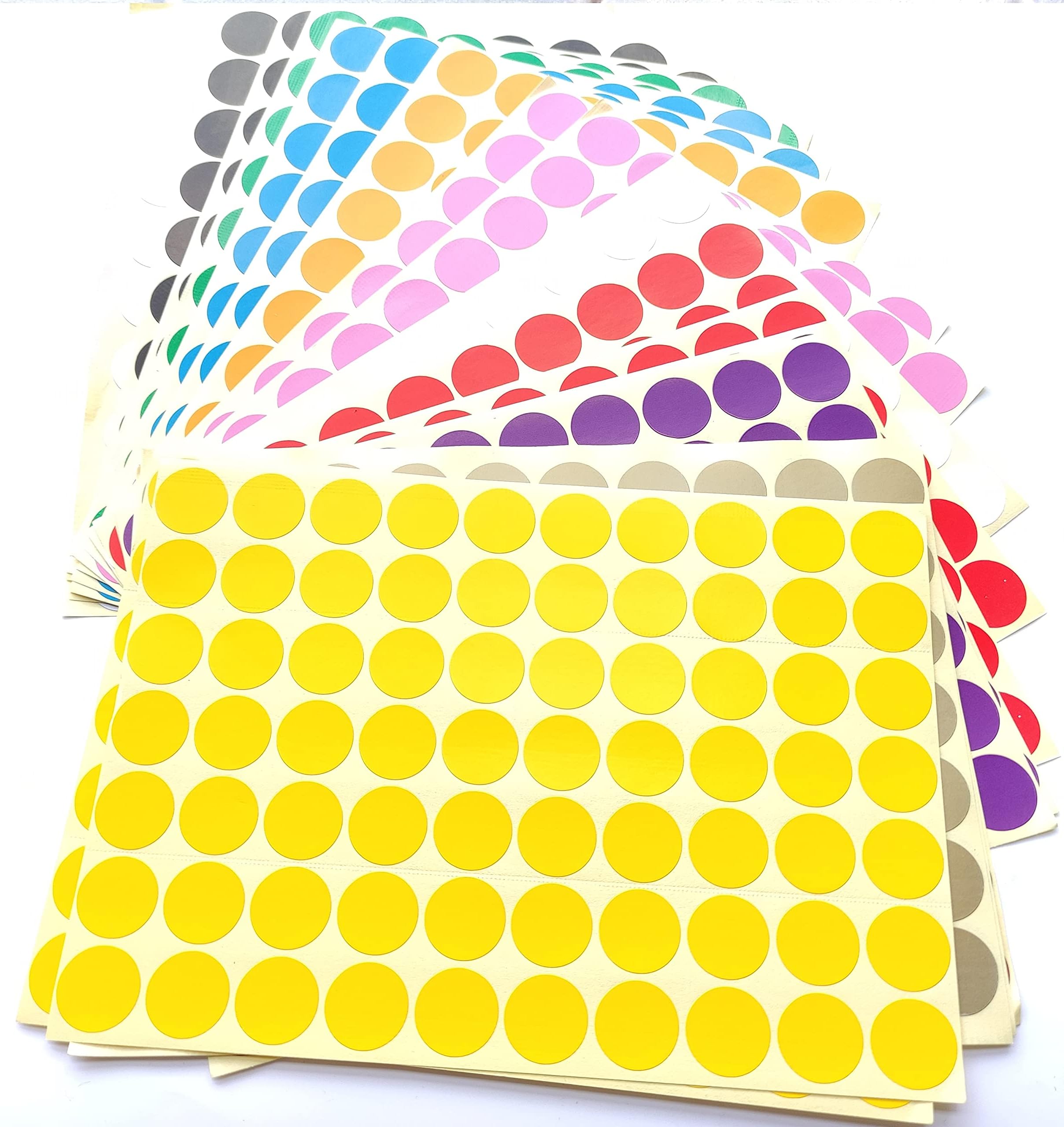 Pack of 2400 3/4" Round Color Coding Circle Dot Sticker Labels - 15 ...