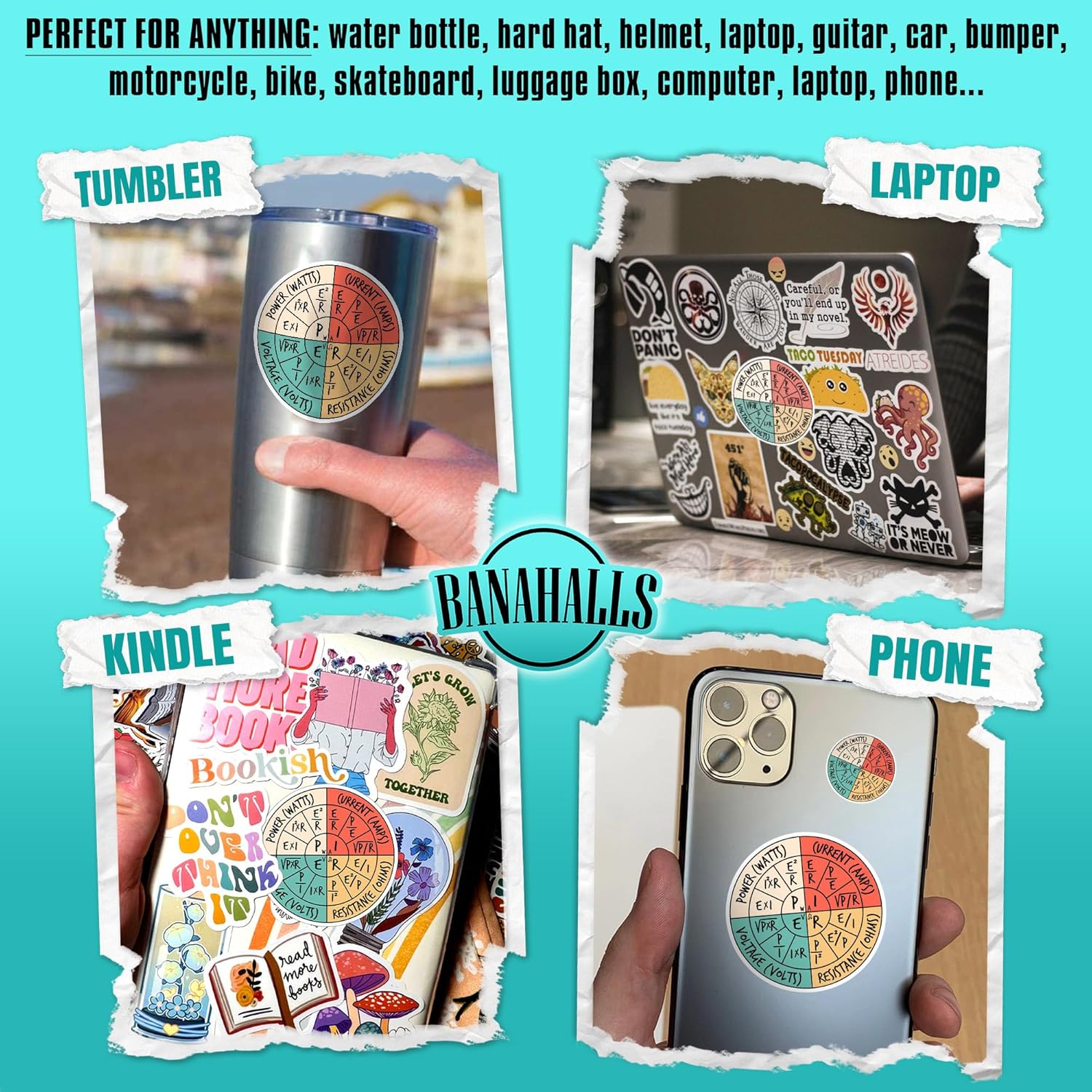 (3 Pcs) Ohms Law Sticker Funny Ohms Law Pie Chart Electrical ...