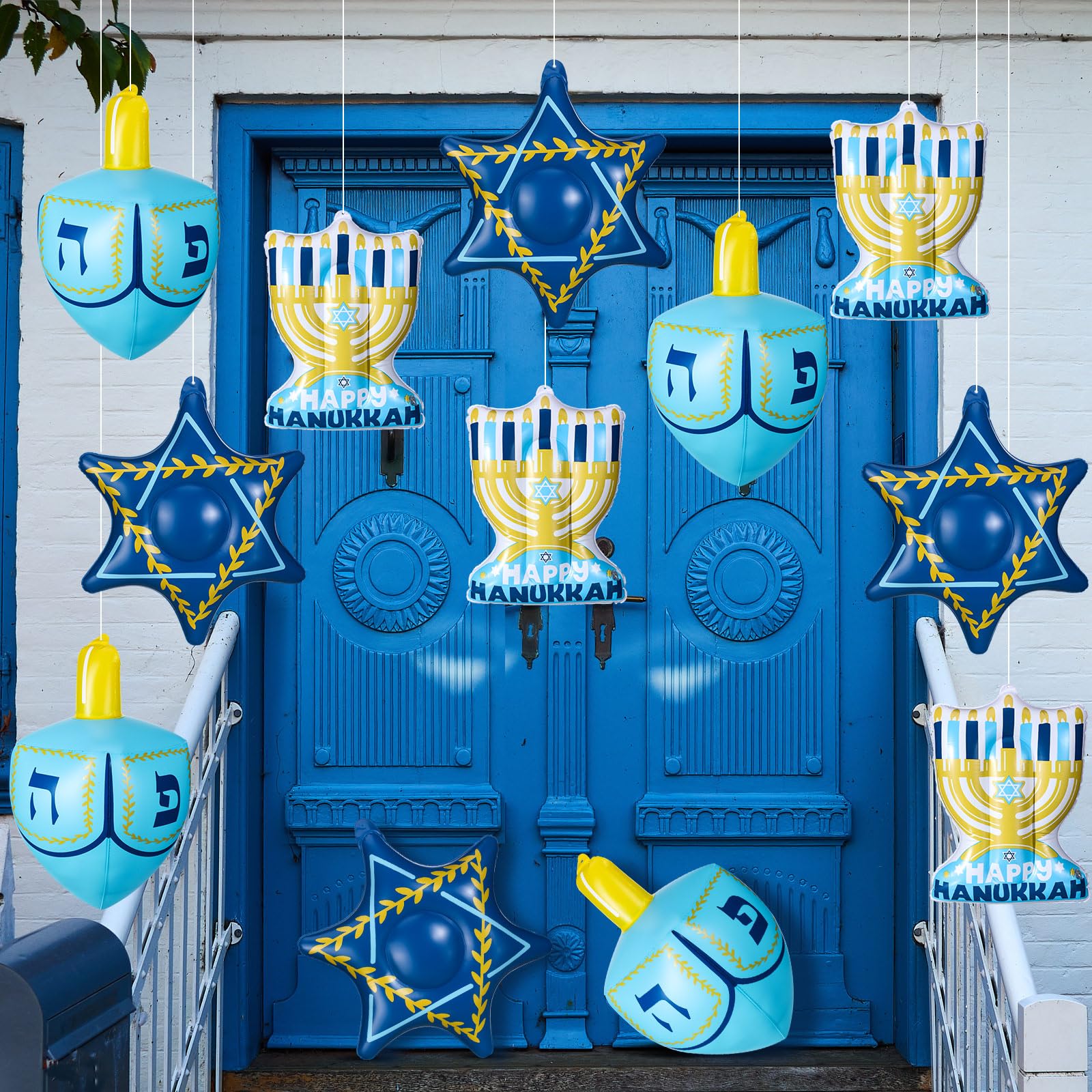 Amazon.com: Syhood 12 Pieces Hanukkah Decorations Inflatable Hanukkah ...