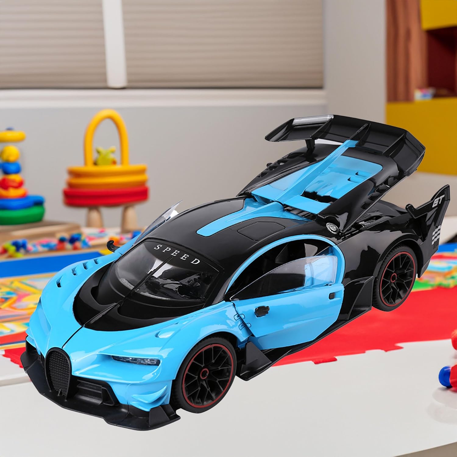 Amazon.com: Blue Lightning RC Sports Car – High-Speed Remote-Controlled ...