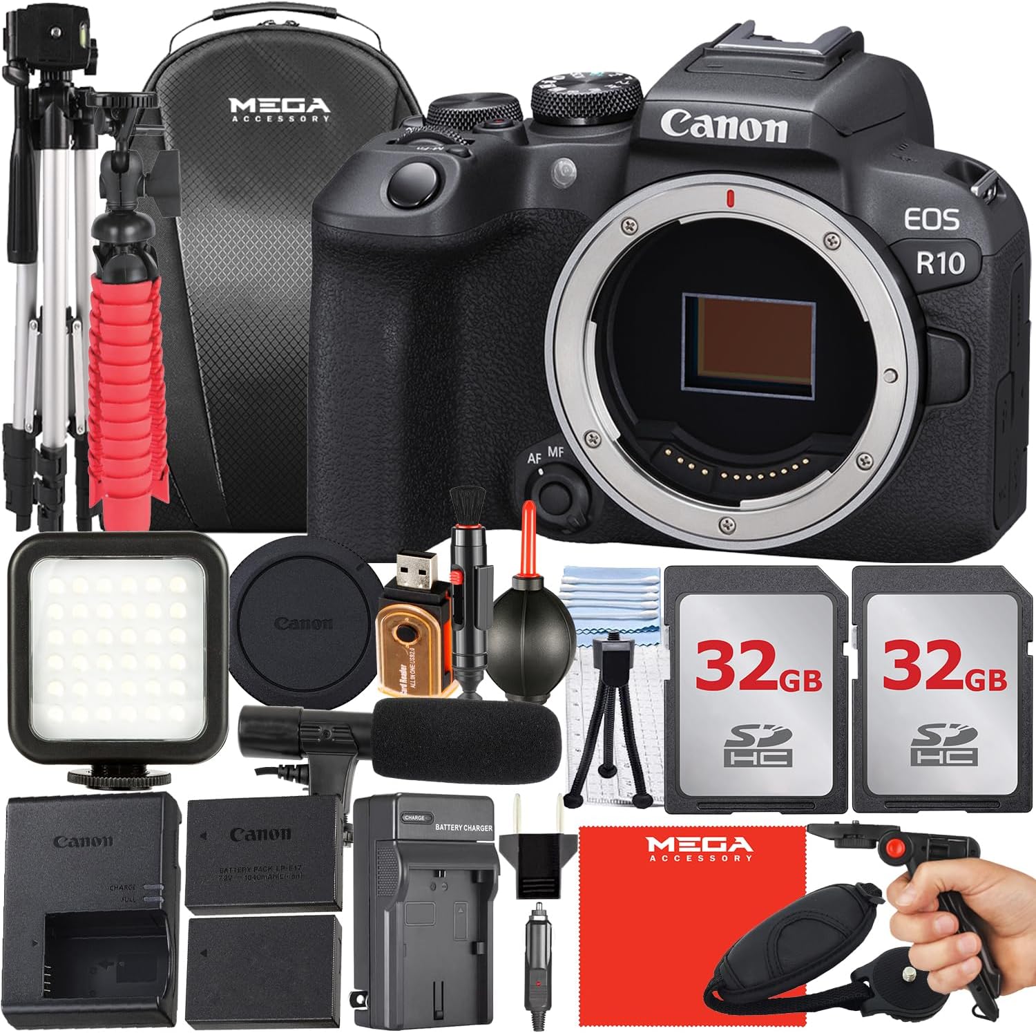 Amazon.com : Canon EOS R10 Mirrorless Camera (Body Only) with 2 Pack ...