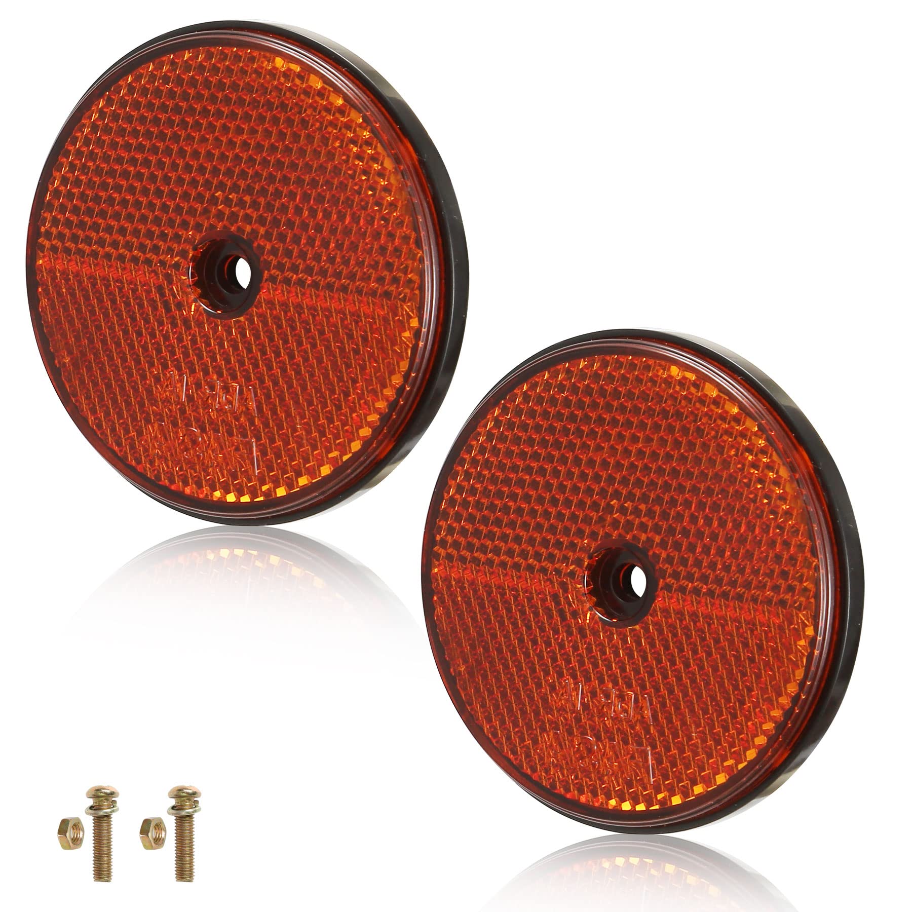 Agrishop 2x Orange Reflectors 71mm Screw On Reflectors For Gate ...