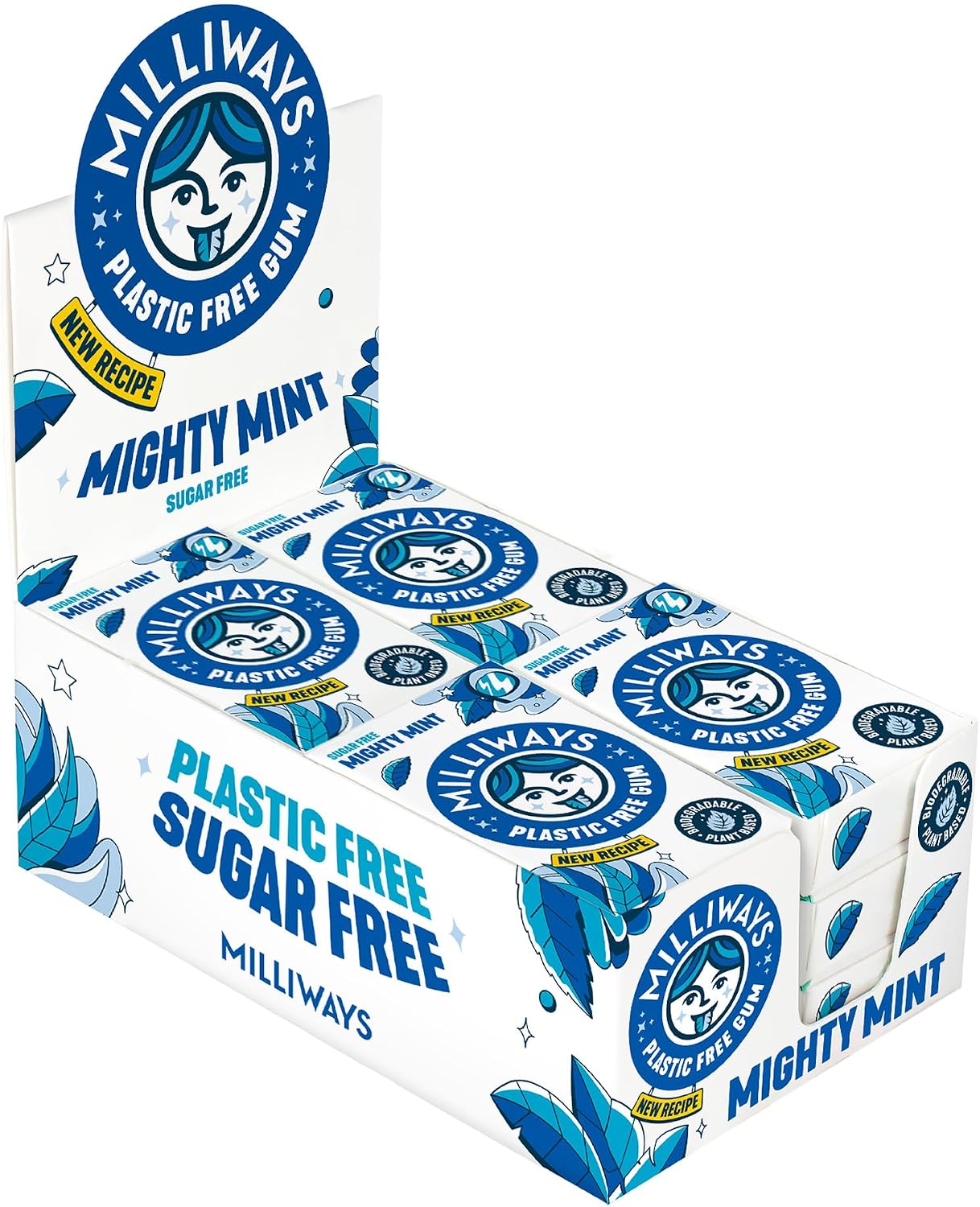 Milliways Mighty Mint Chewing Gum, Plastic Free, Sugar Free, Aspartame ...