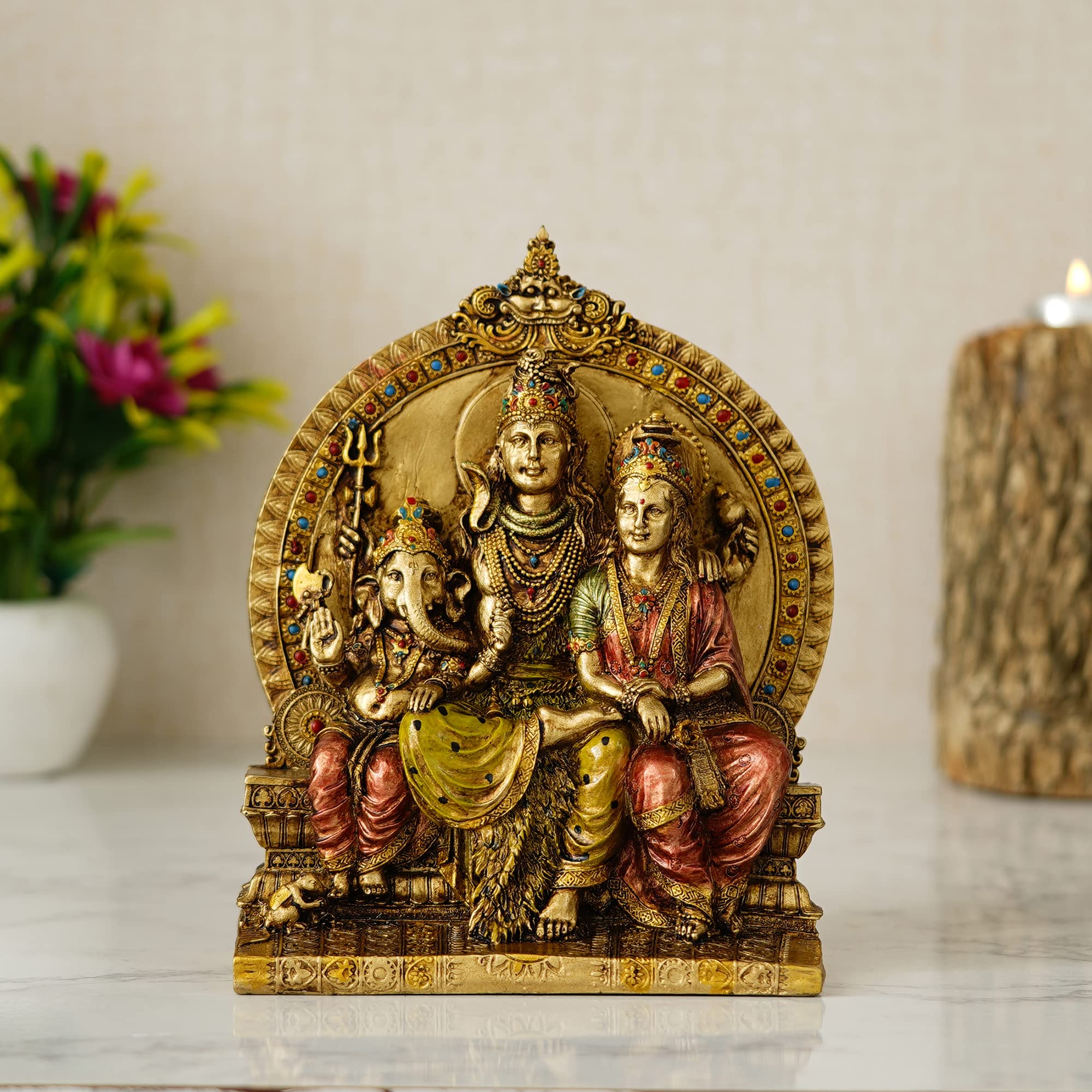 Buy Resin Shiva Parvati - Shiv Parivar Bholenath Shankar Ganesh Family ...