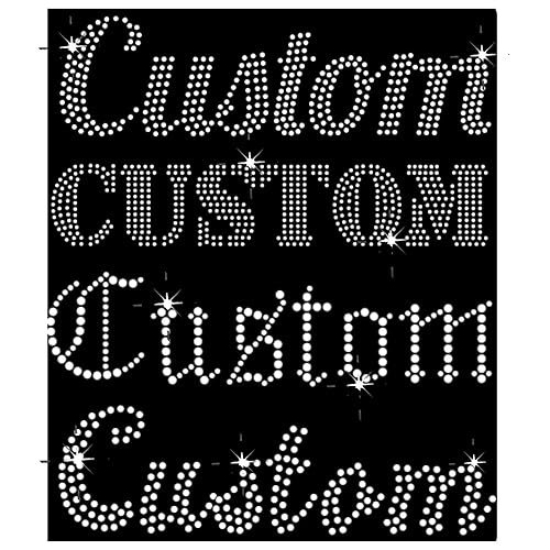 Amazon.com: Iron-on Custom Rhinestone Words, Personalized Bling Text ...