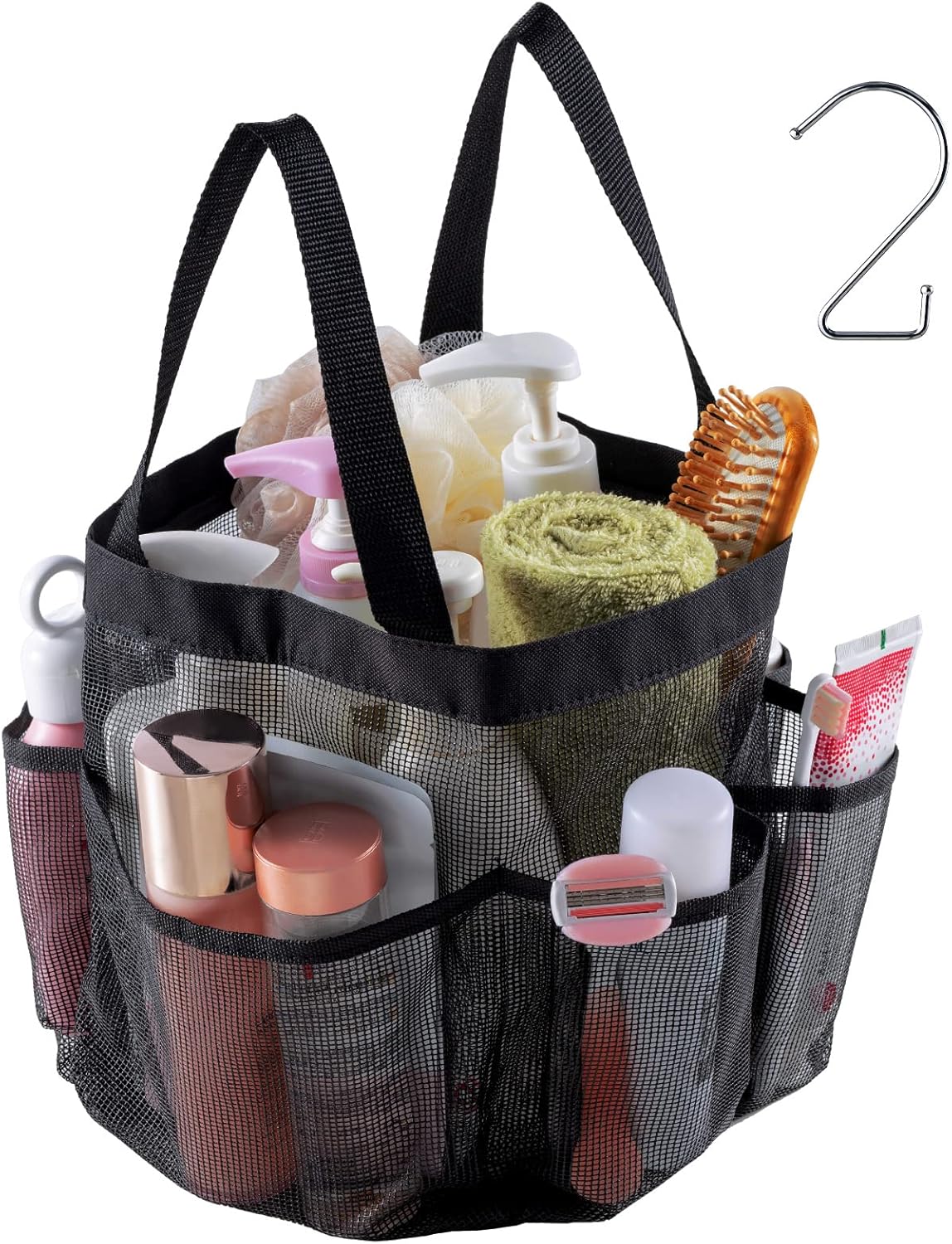 TAILI Mesh Shower Caddy Portable with Hook, Hanging Shower Tote Bag ...