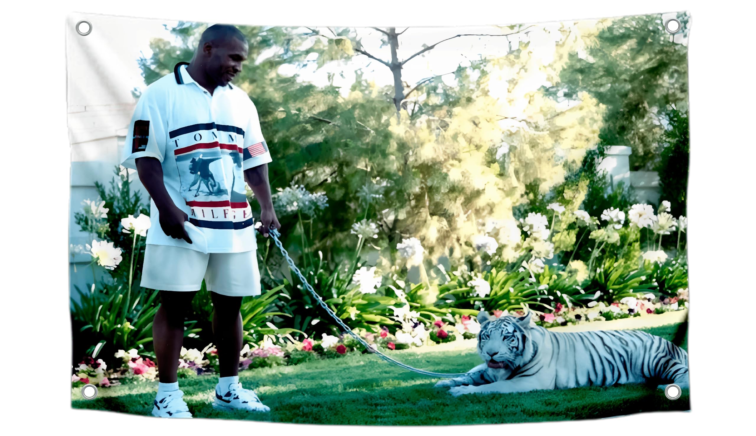 Amazon.com : 3x5 Feet Tyson with Pet Tiger Flag - Funny Man Cave Wall ...