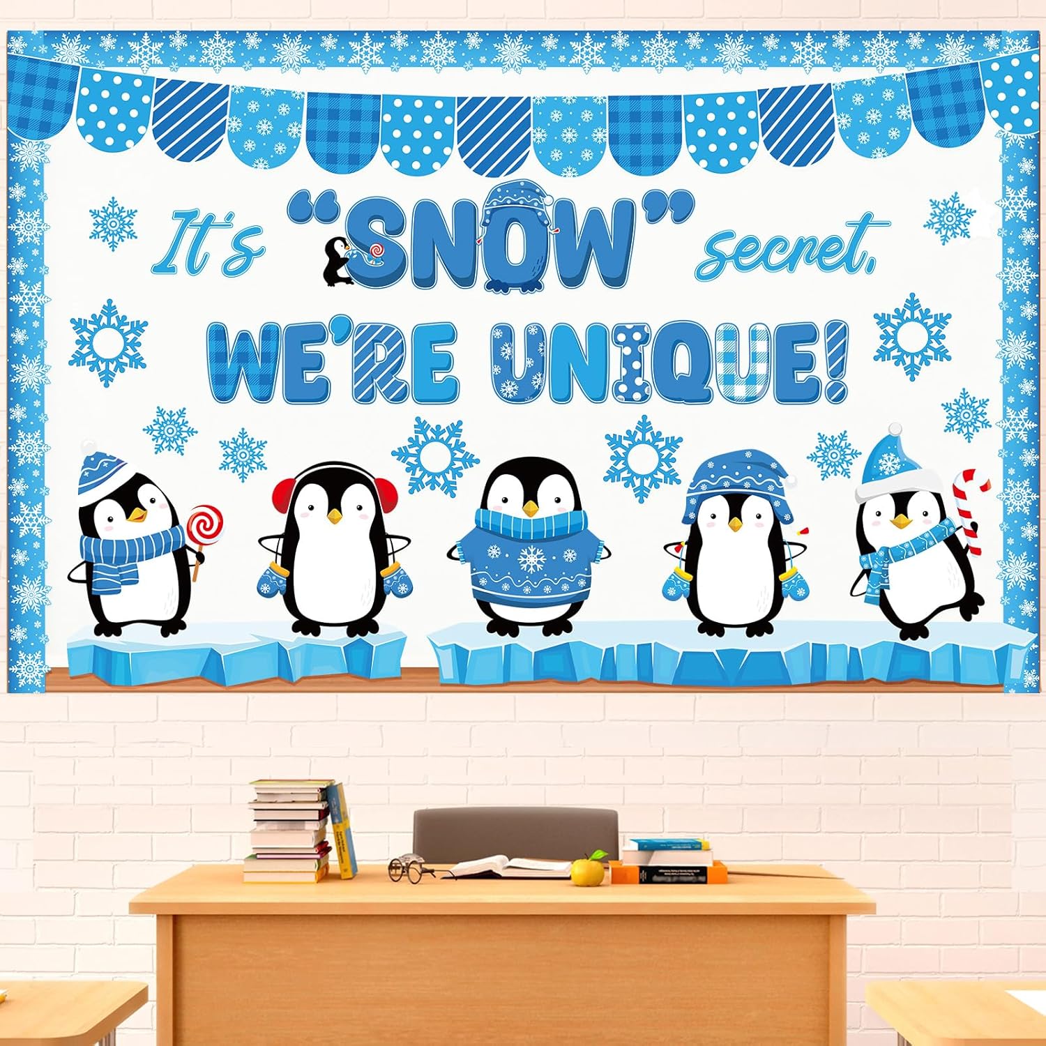 Amazon.com : Pasimy Winter Penguin Bulletin Board Decorations January ...