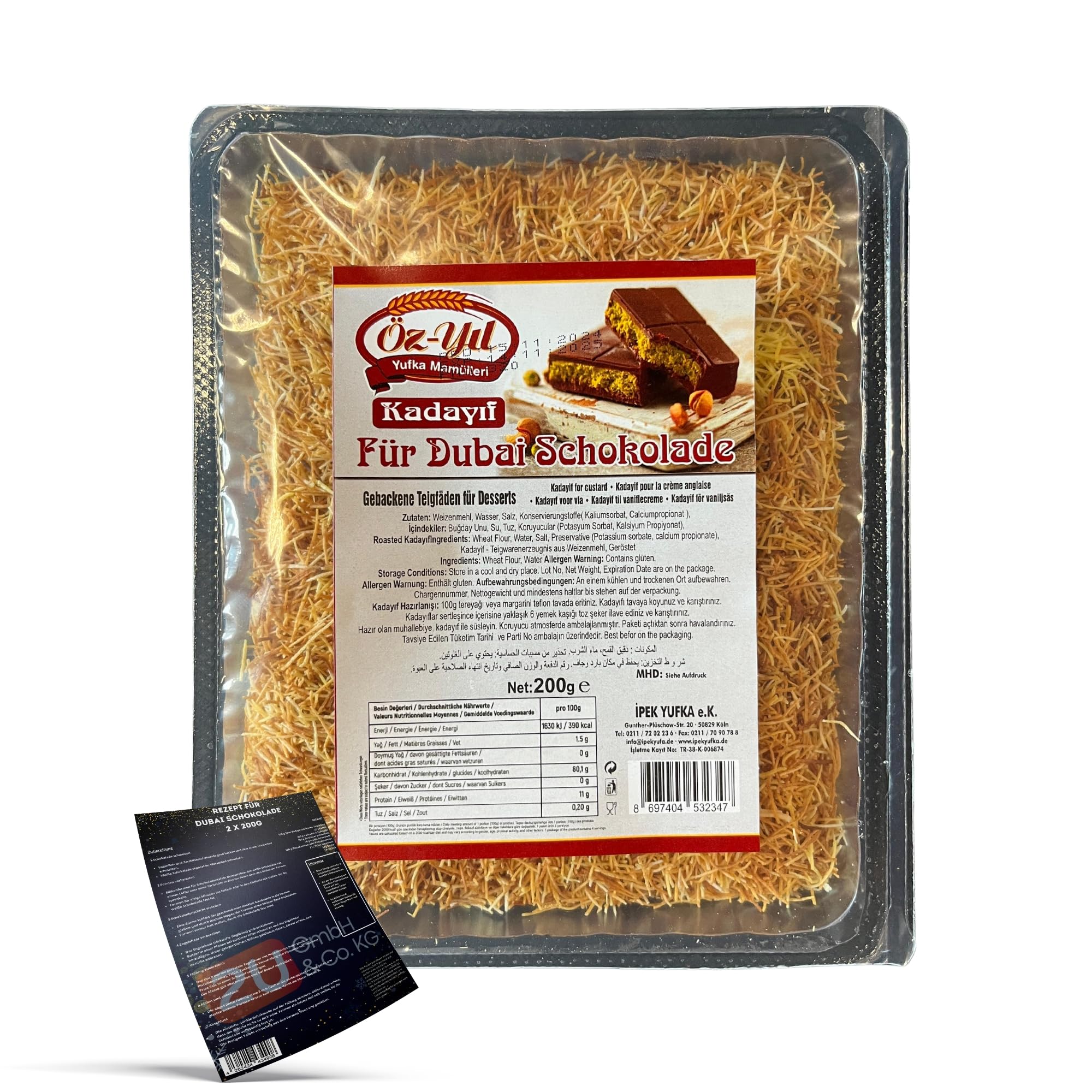 Kadayif Teigfäden Geröstet, Geröstetes Engelshaar Teigfäden für Dubai ...