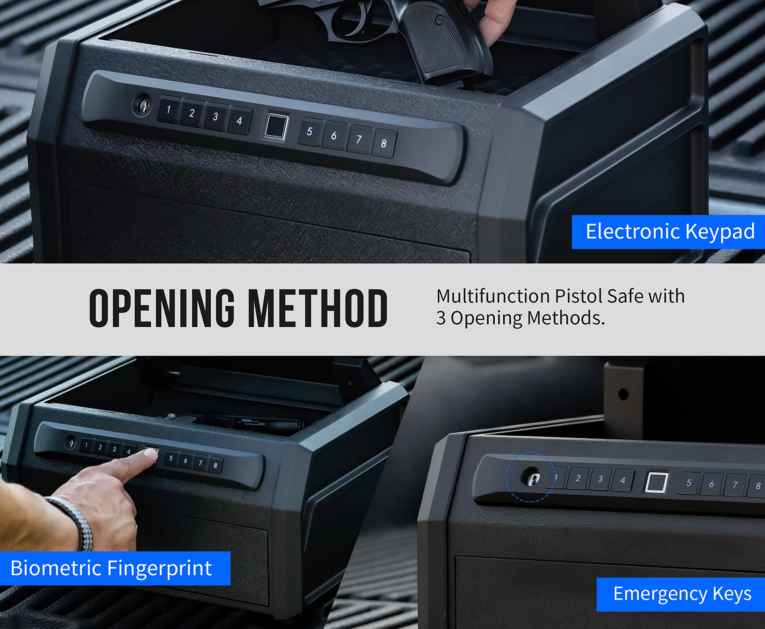 Snapklik.com : RPNB Gun Safe, High Capacity Multifunction Pistol Safe