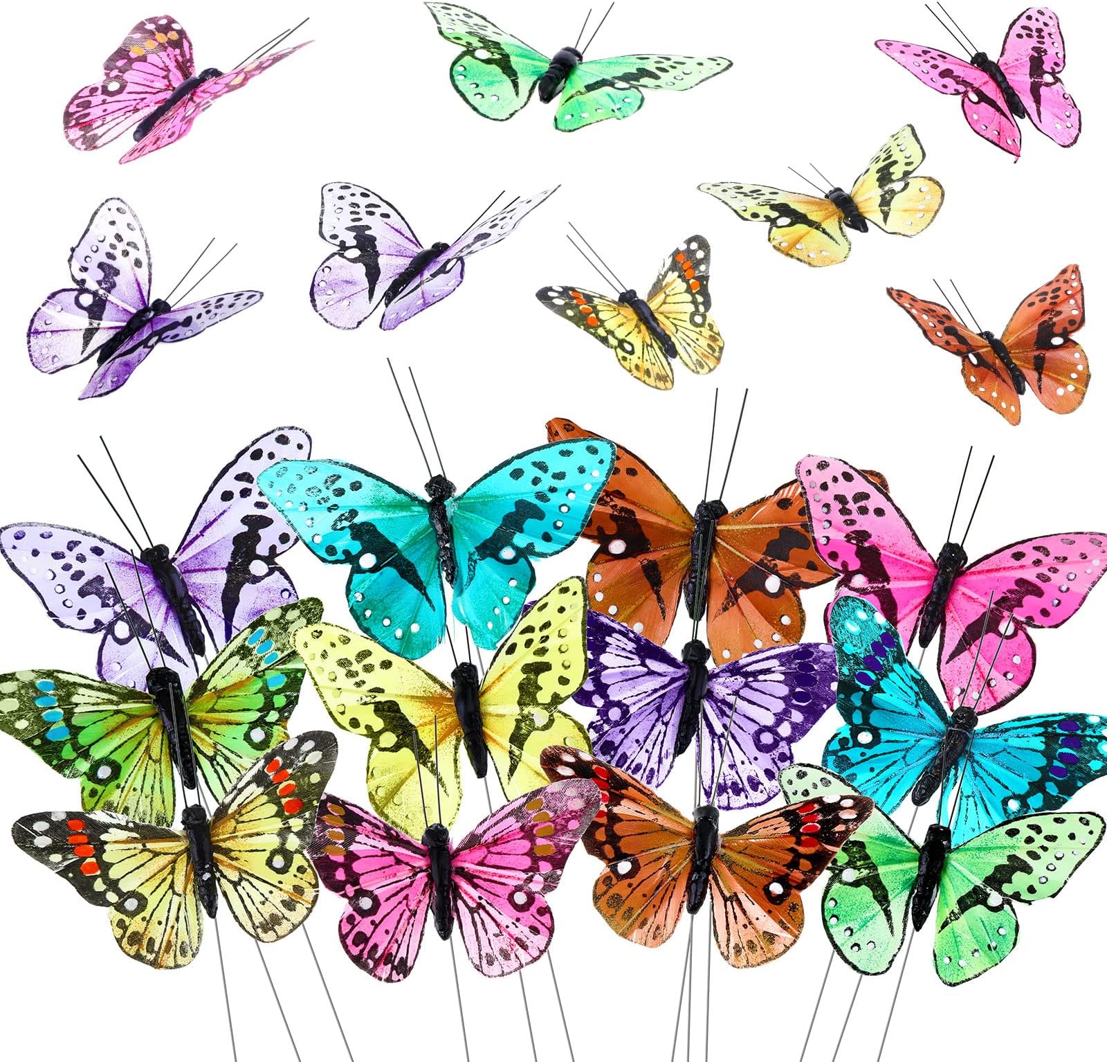 Amazon.com: Lovmeety Artificial Butterfly Decorations, Blue Butterfly ...