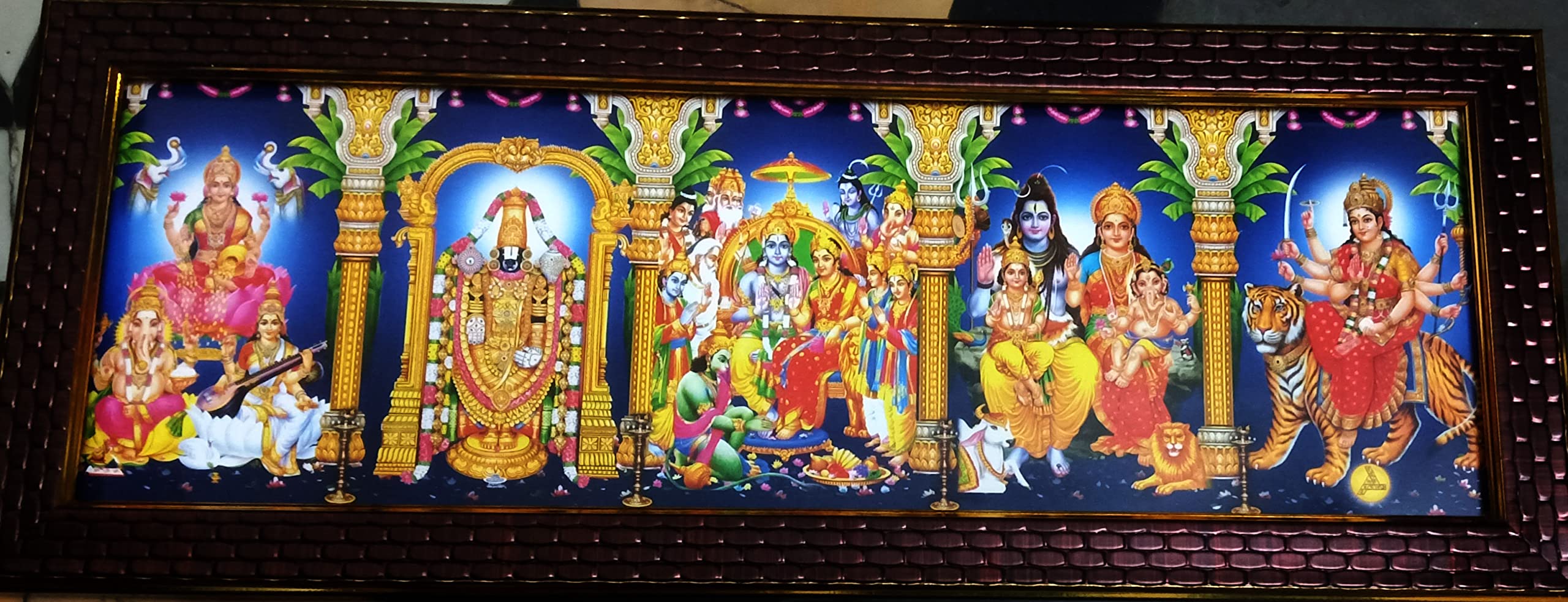 Buy Engineered Wood Five In One Gods Photo Frame For Pooja|Photo Frame ...