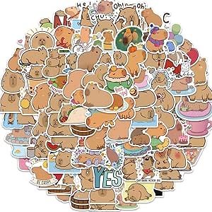 Capybara Stickers,100 PCS Capybara Graffiti Vinyl Waterproof Decals for ...