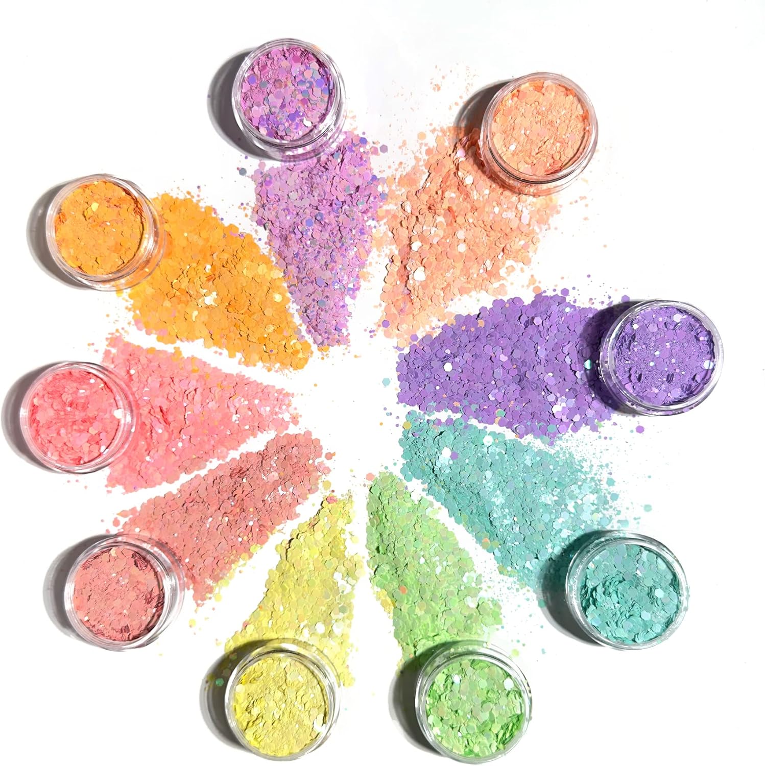 Amazon.com: Lrisy Iridescent Chunky Glitter Set,Powder Craft Glitter ...