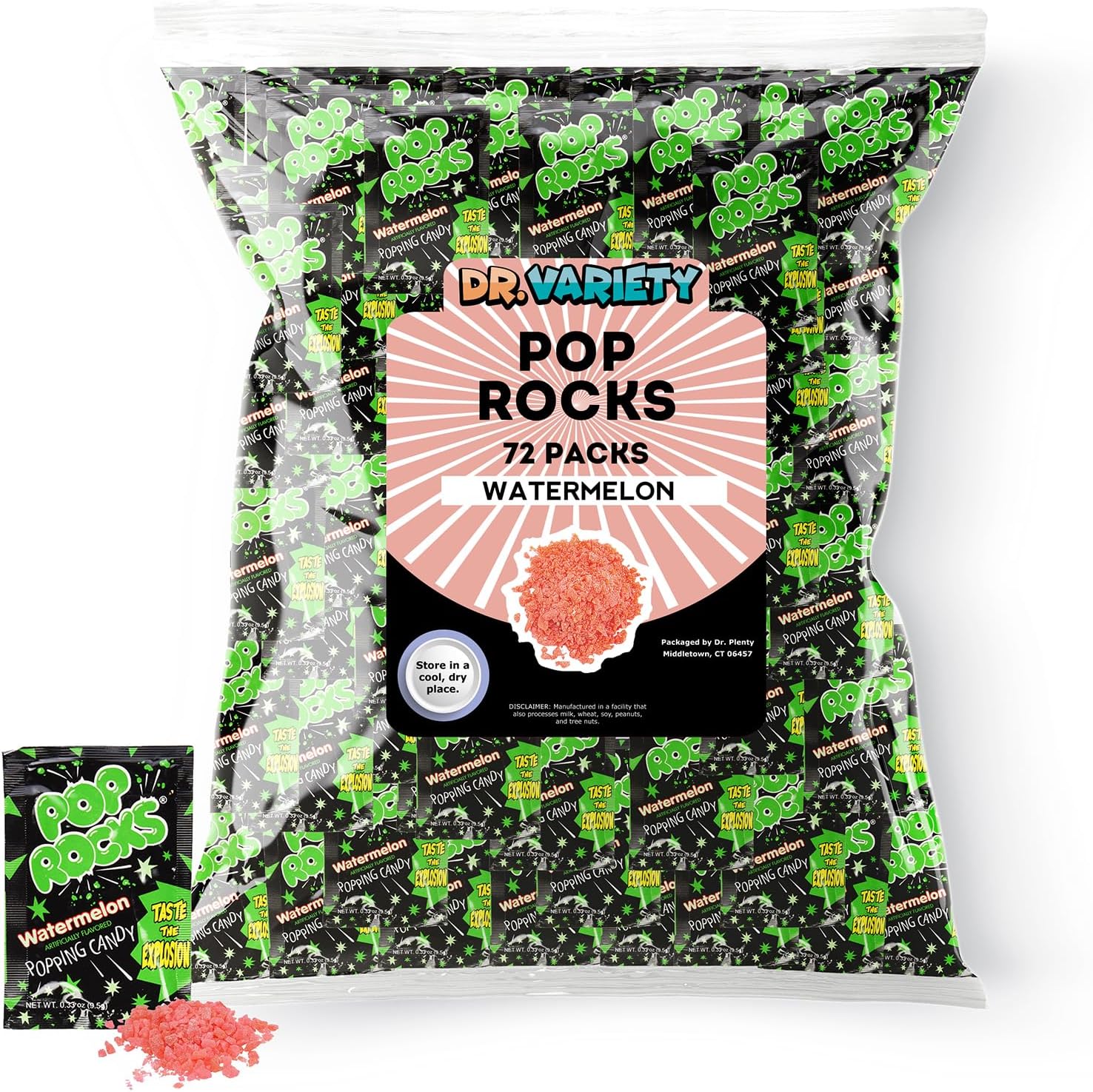 Amazon.com : Pop Rocks Watermelon Bulk (0.33oz) - 72 Pack of Water ...