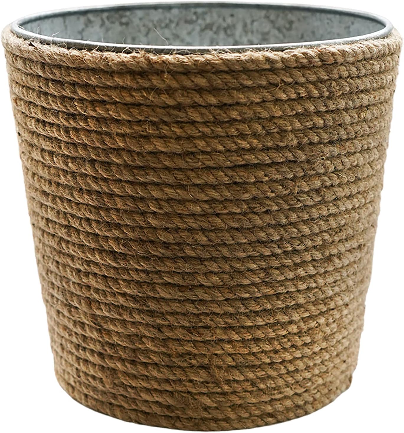 Ivyline Christmas Tree Round Bucket - Jute & Galvanised Steel Festive ...