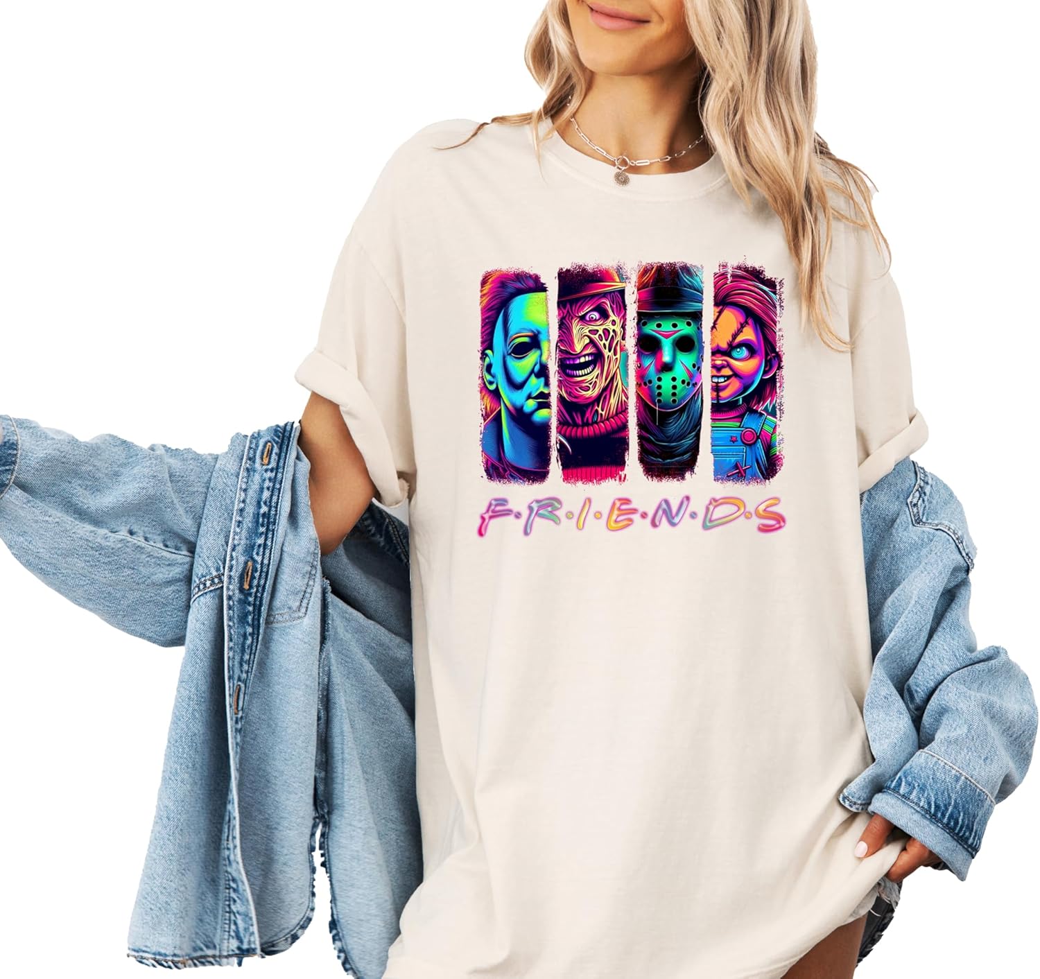 Amazon.com: Horror Movie T-shirt, Funny Slasher Movie Characters ...