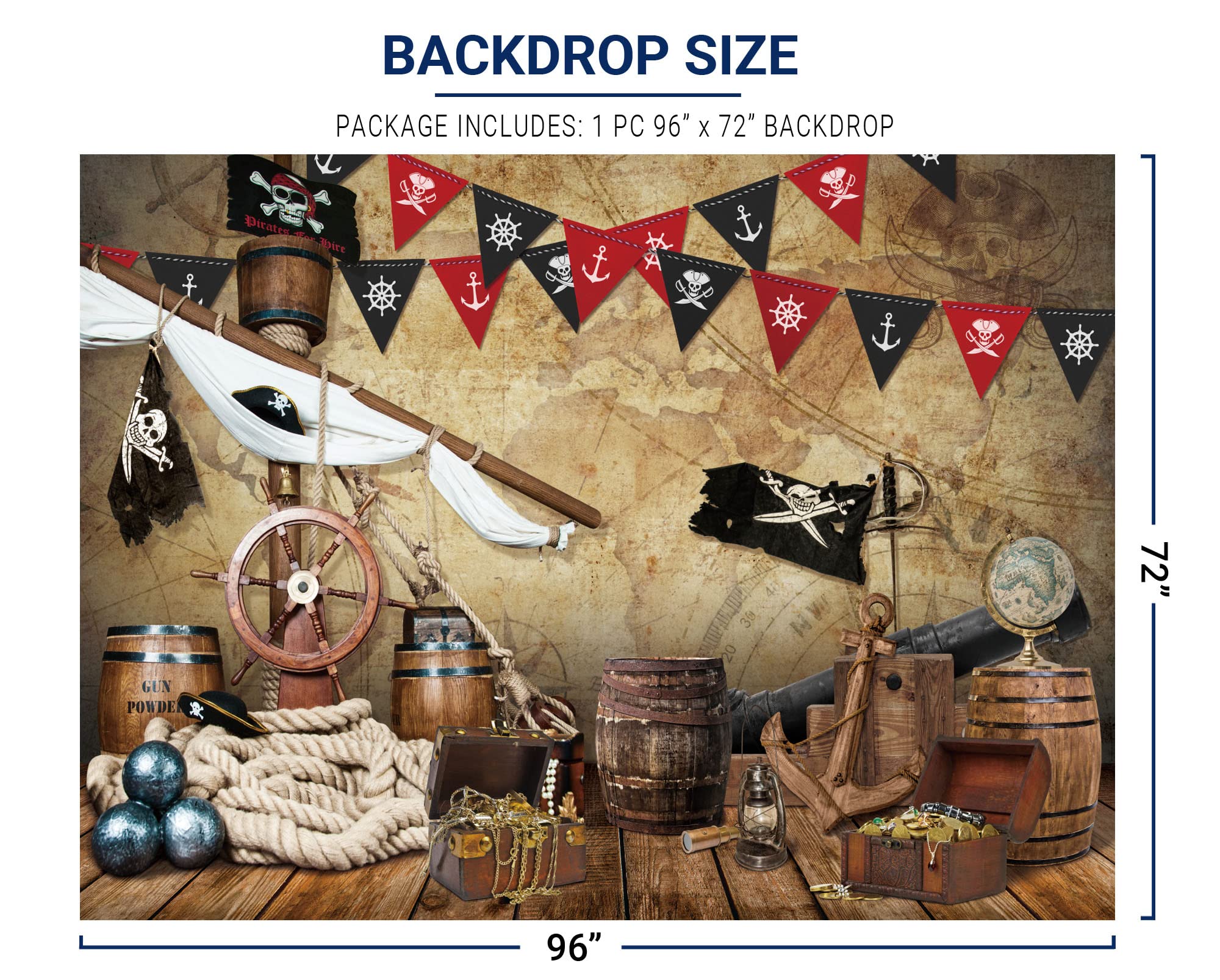 Allenjoy 8x6ft Pirate Party Backdrop For Photography Pictures Nautical ...