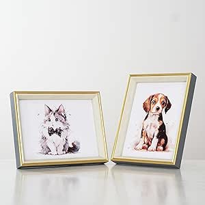 PLUSCHEN 2 Pack Resin 6x8 Picture Frame Blue 6x8 Photo Frame Wall and ...