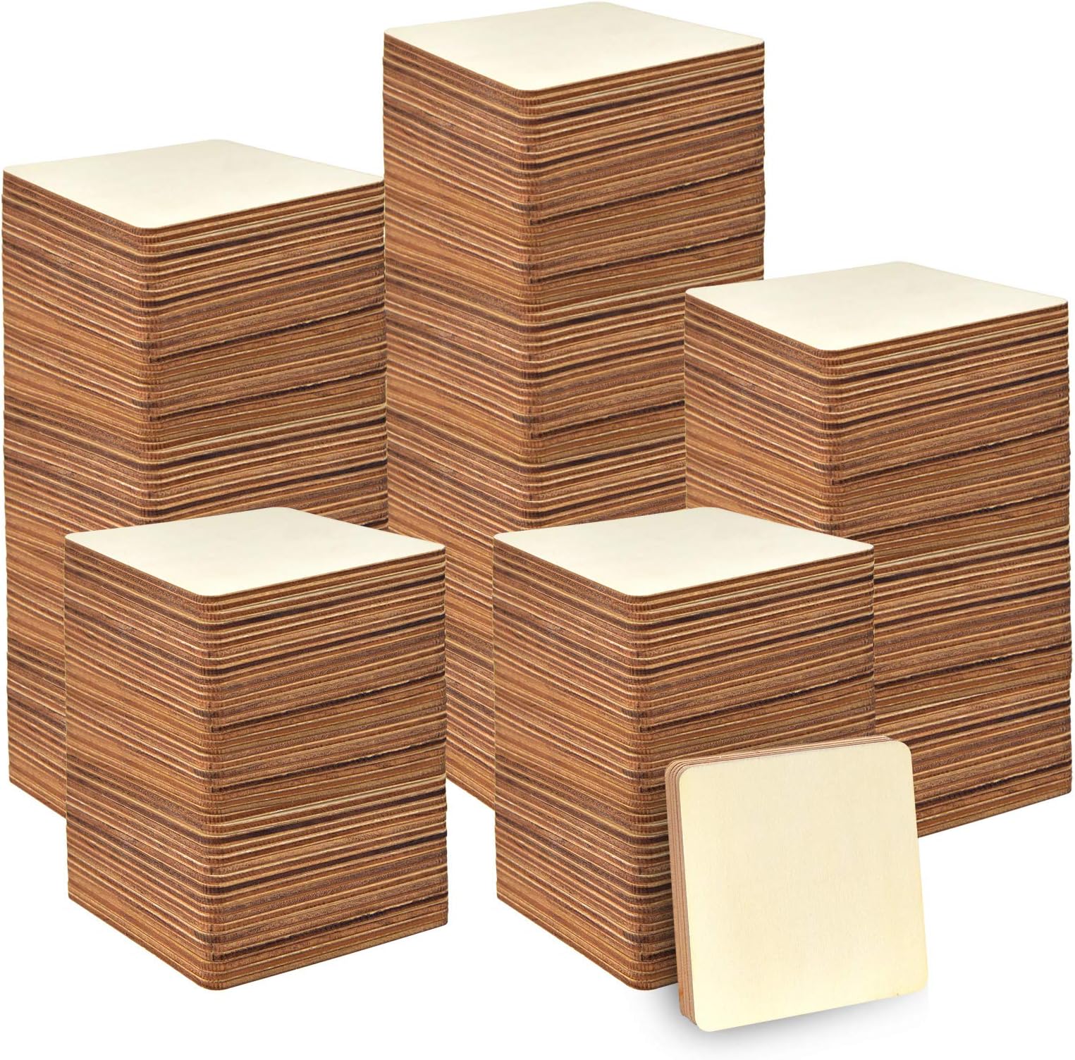 Amazon.com: 60 Pieces 2x2 Wood Squares for DIY Crafts, Unfinished ...
