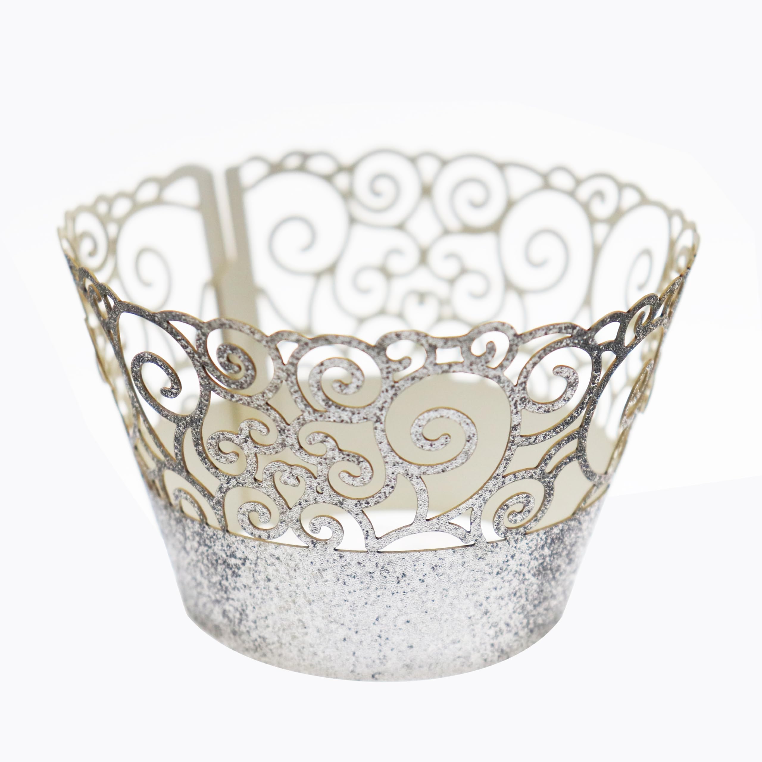 Amazon.com: Fashmade 100Pcs laser cut Cupcake Standard Glitter Cupcake ...