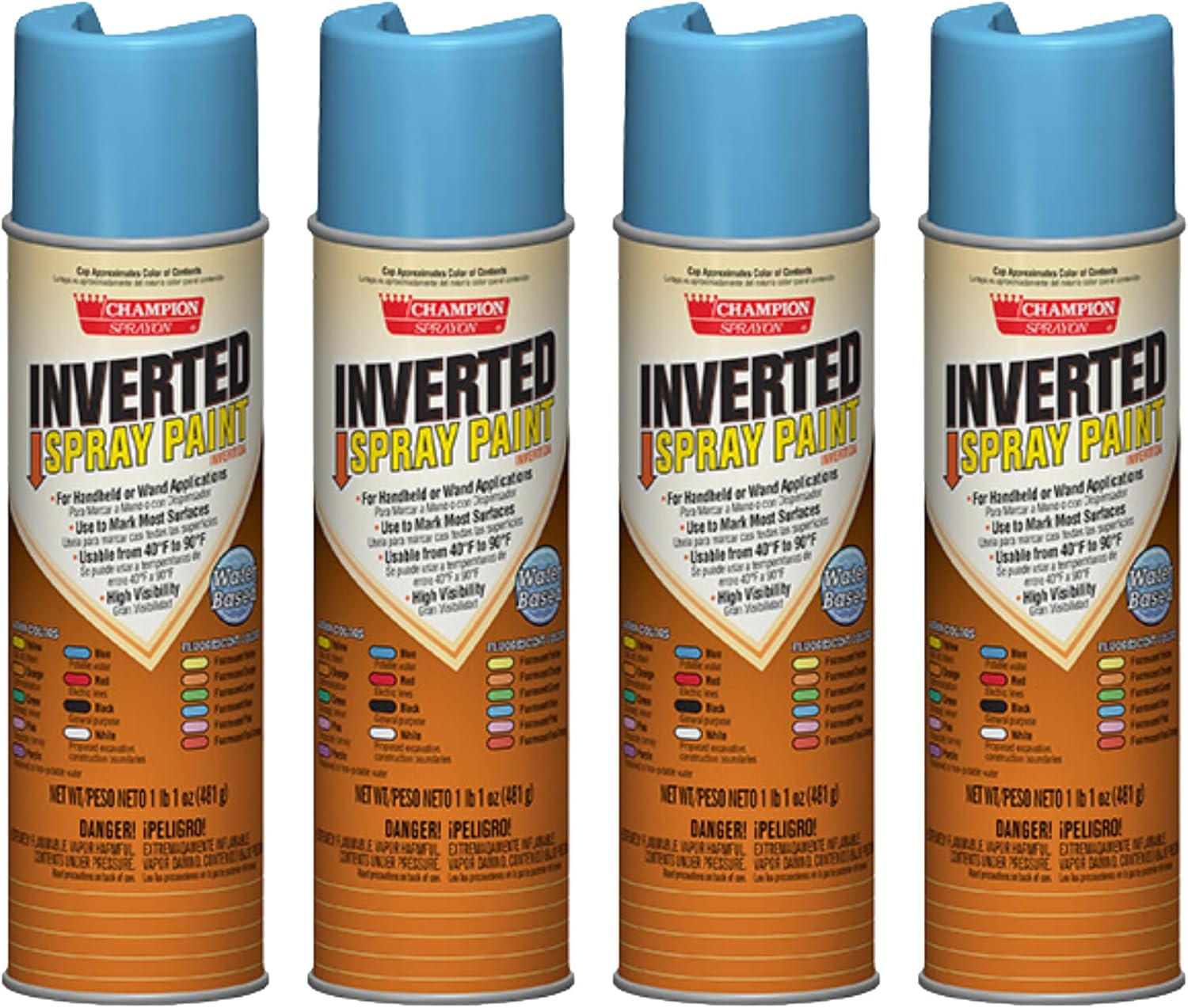 Champion Sprayon Inverted Paint Apwa Blue net 17 oz.. Count 4 - Amazon.com