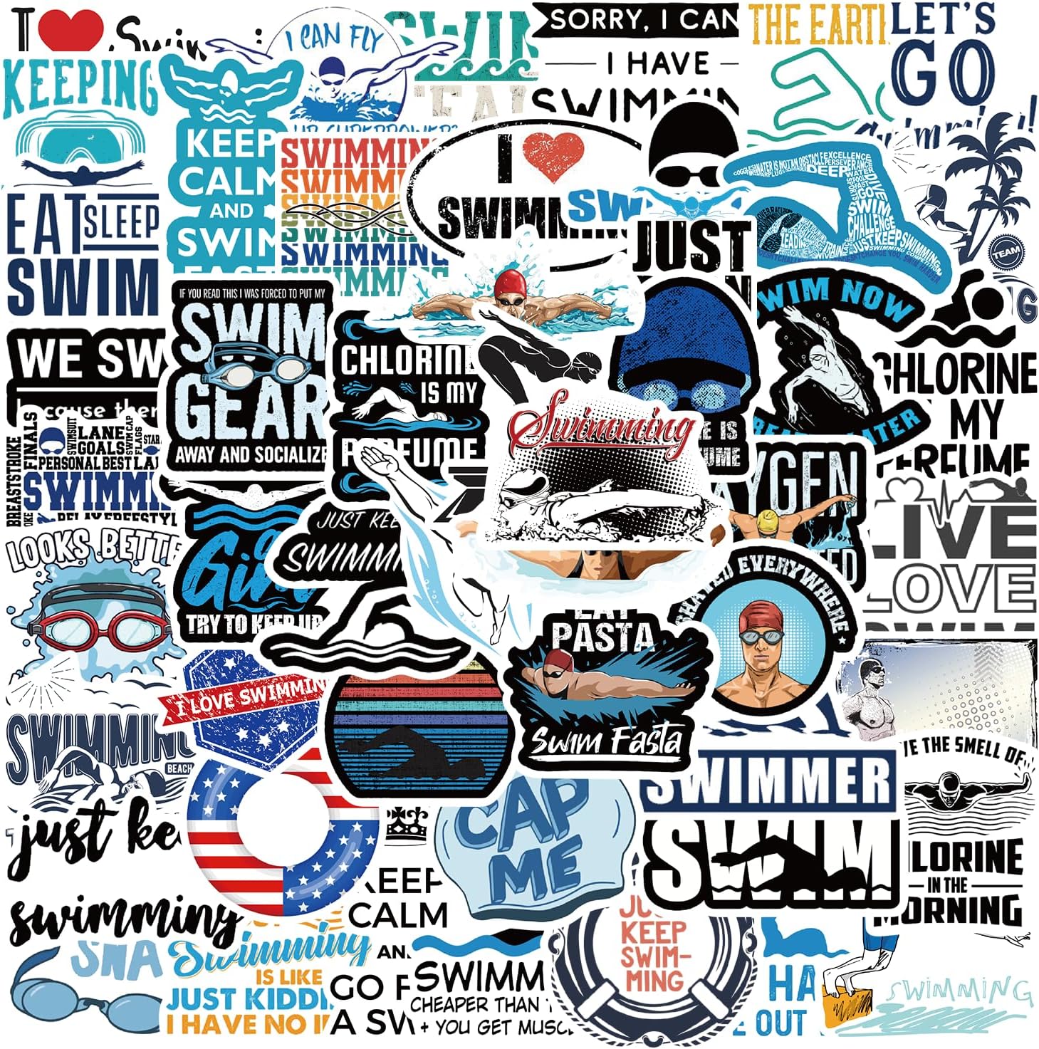 Amazon.com: BZ Trading Team Usa Swimming Vinyl Decal Wall Laptop Bumper ...