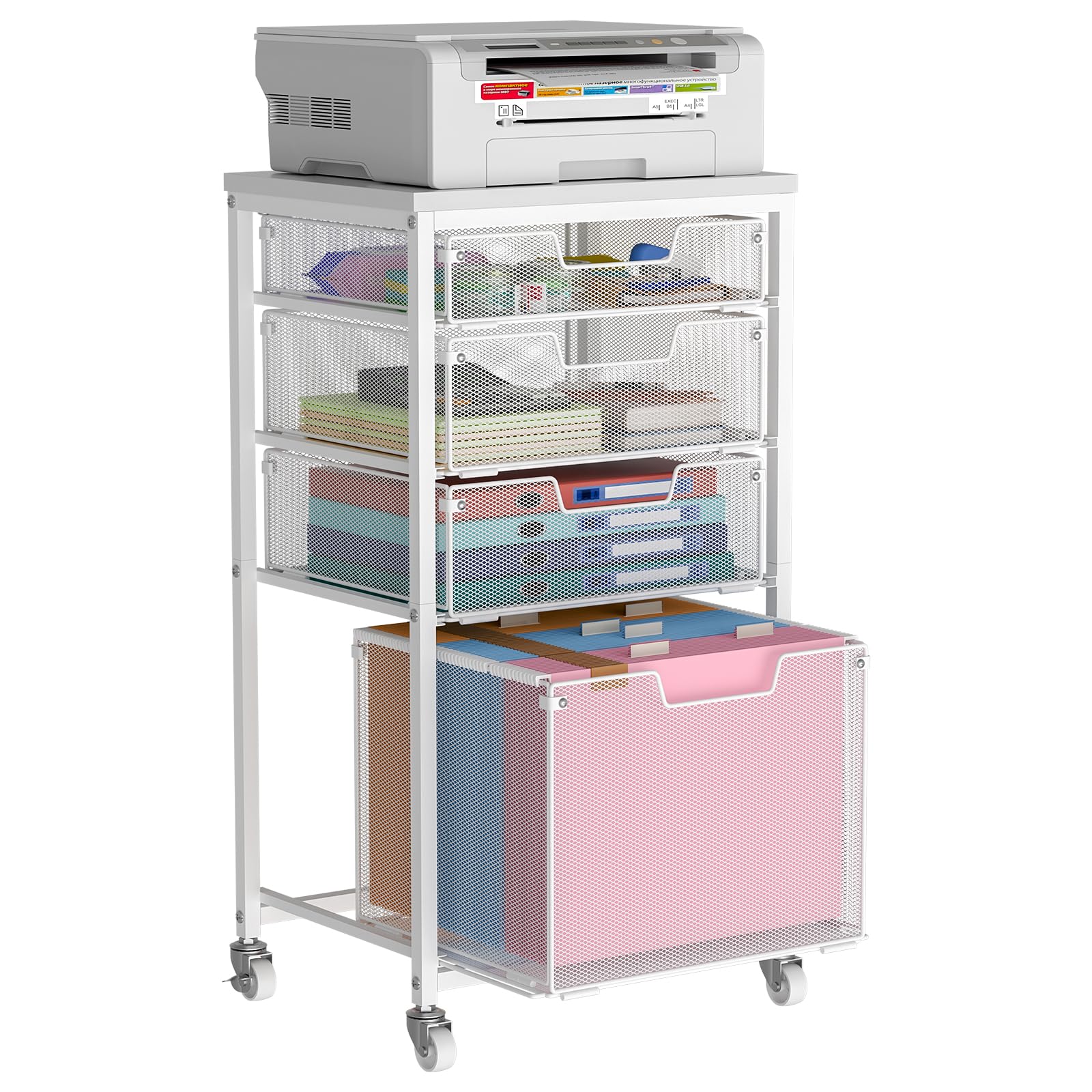 Snapklik.com : Sbanmao 4 Drawer Rolling File Cart