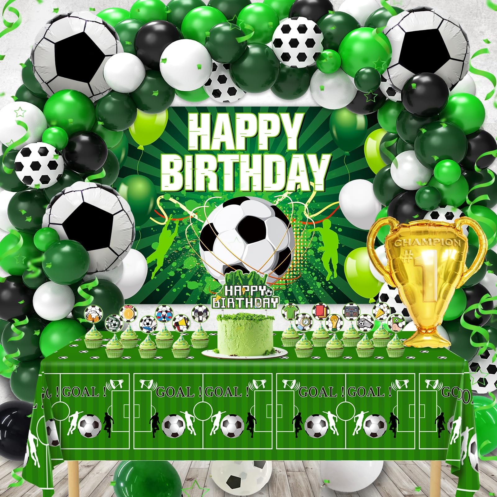 Snapklik.com : Soccer Party Decorations, 122Pcs Soccer Birthday Party ...