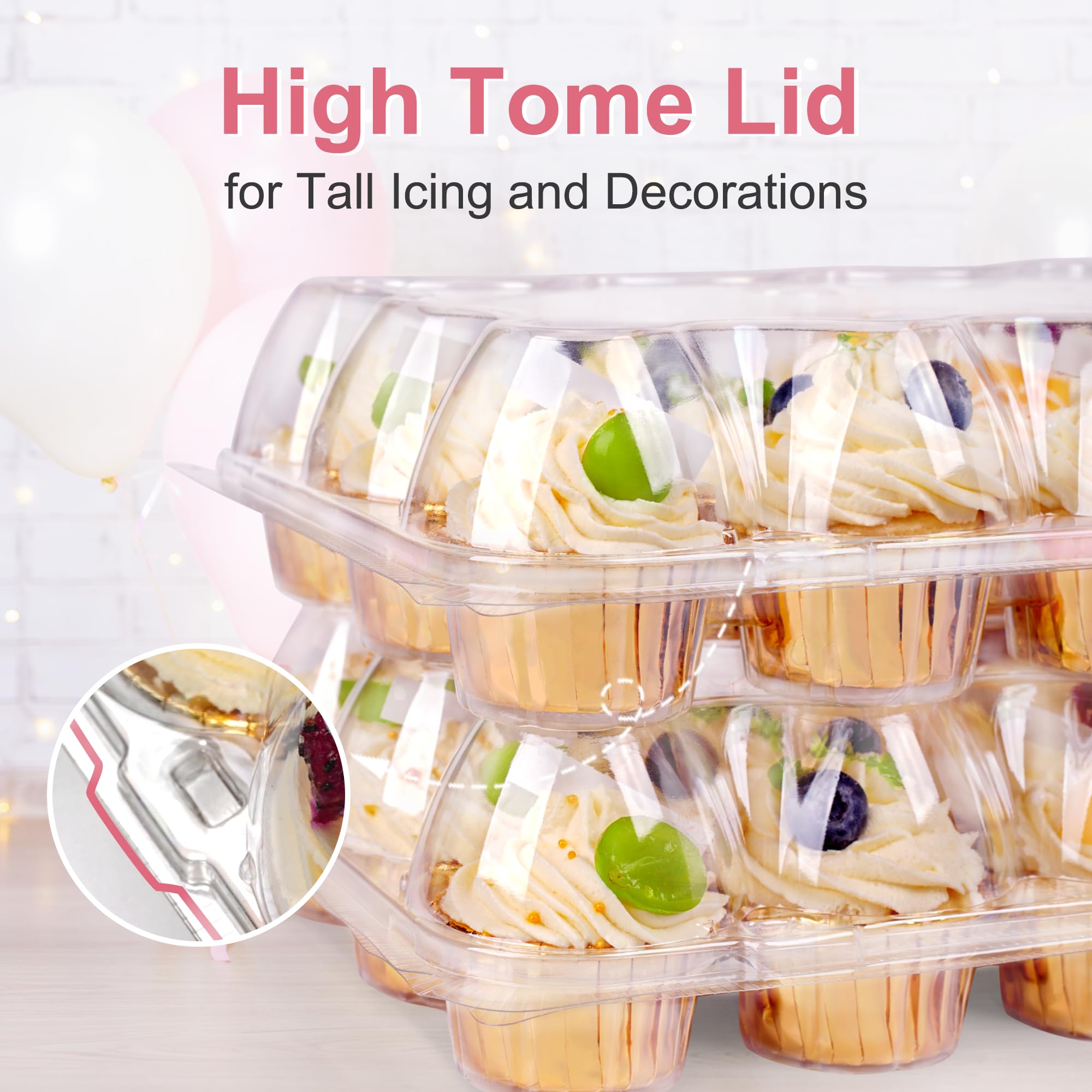 Snapklik.com : Oridom Cupcake Carrier 12 Pack15 Sets, Stackable Plastic ...