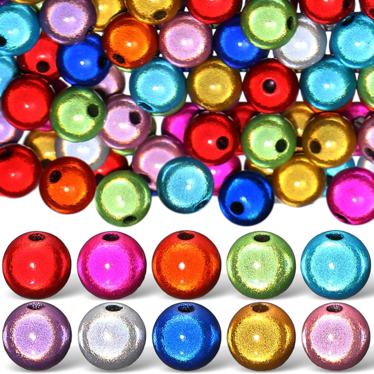 Amazon.com: Hotop 400 Pcs Miracle Beads 8mm 3D Illumination Assorted ...