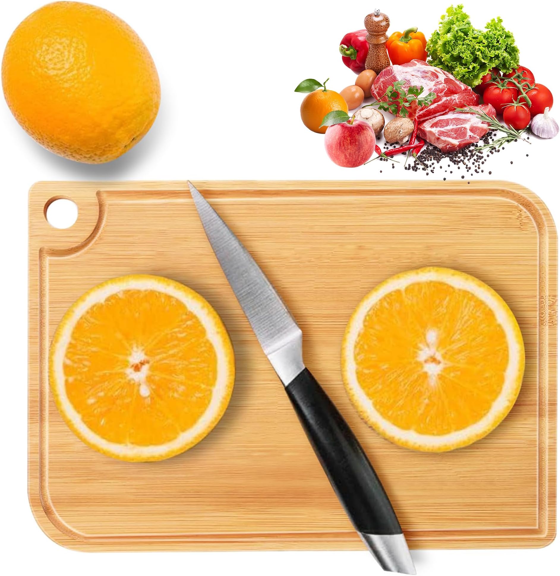 Amazon.com: PYSUG Bamboo Cutting Board for Kitchen - Bamboo Cutting ...