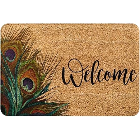 Amazon.com: Welcome Mats for Front Door Outdoor Entry Welcome Peacock ...