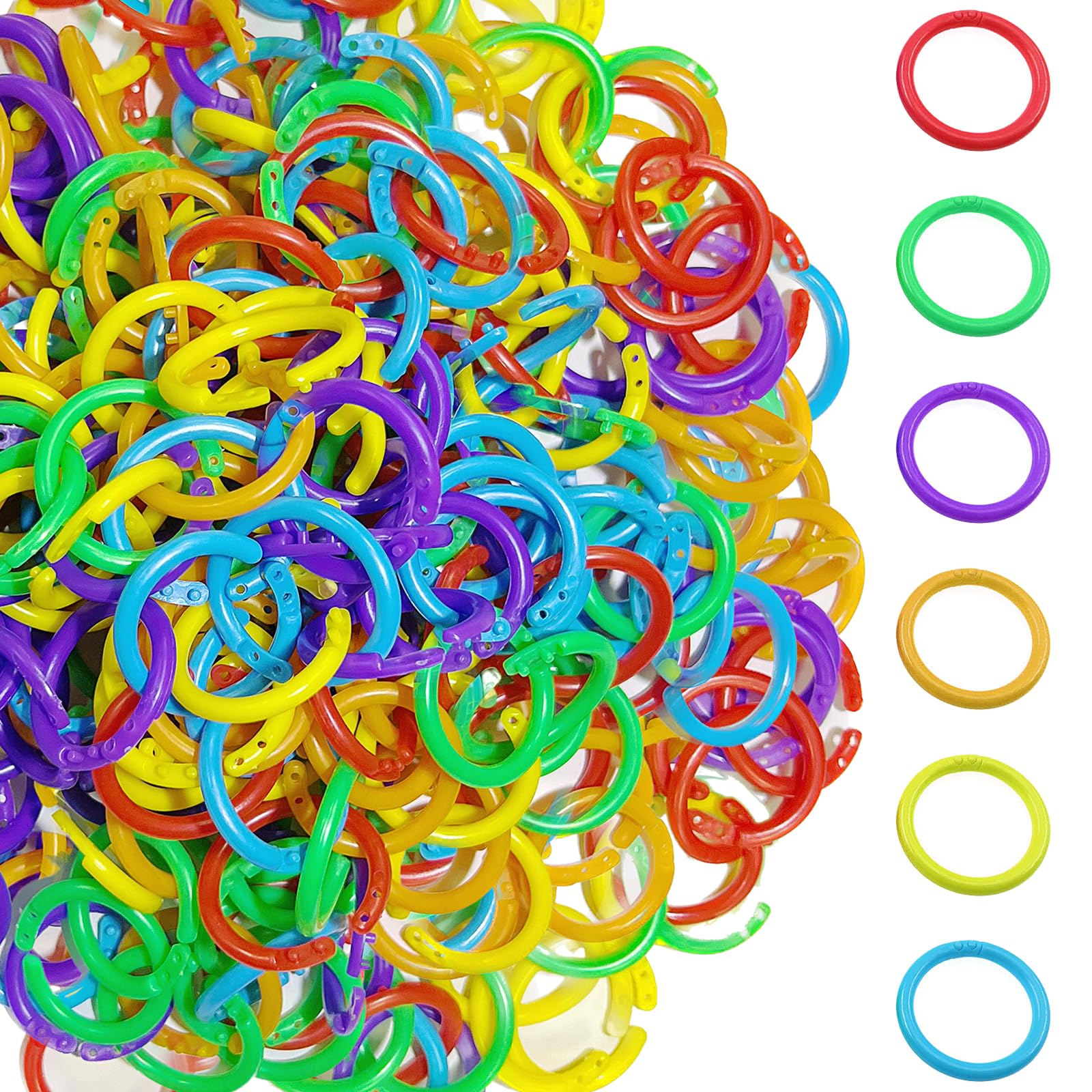 Amazon.com : 220PCS Plastic Binder Rings Plastic Loose Leaf Binder ...