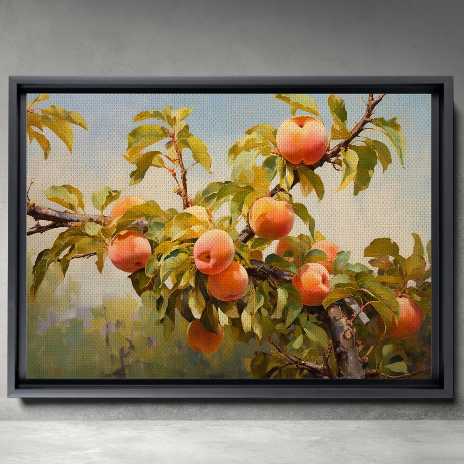 Amazon.com: Peach Tree Print, Summer Wall Art, Mediterranean Peaches ...