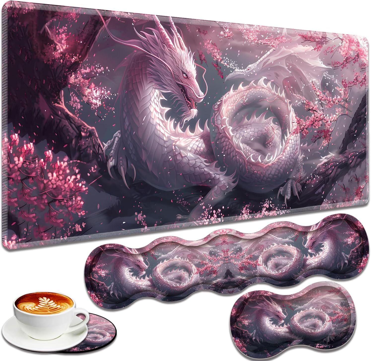 Amazon.com : Large Gaming Mouse Pad + Keyboard Wrist Rest + Wrist ...