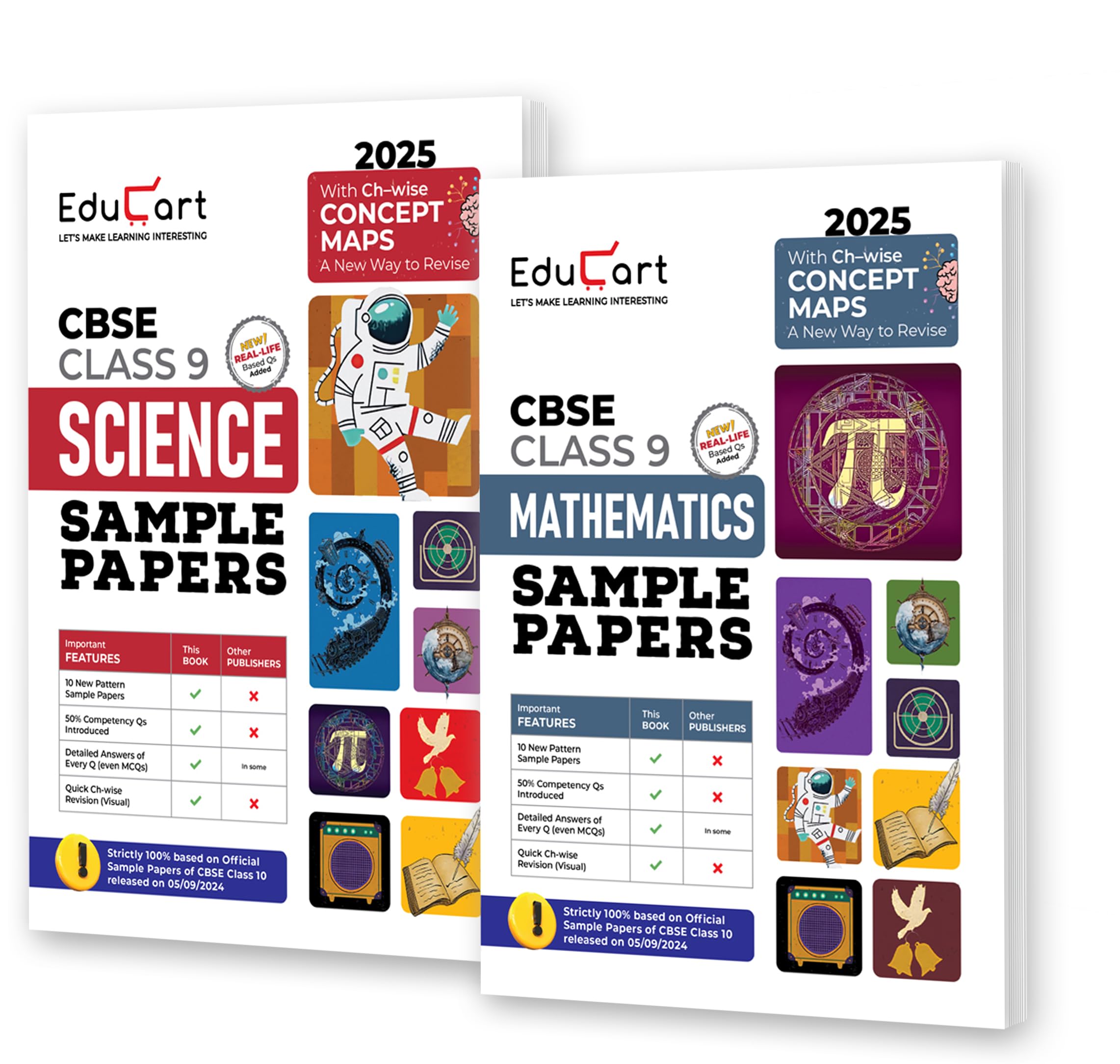 Educart CBSE Class 9 Sample Papers Bundle - Science & Maths 2024-25 ...