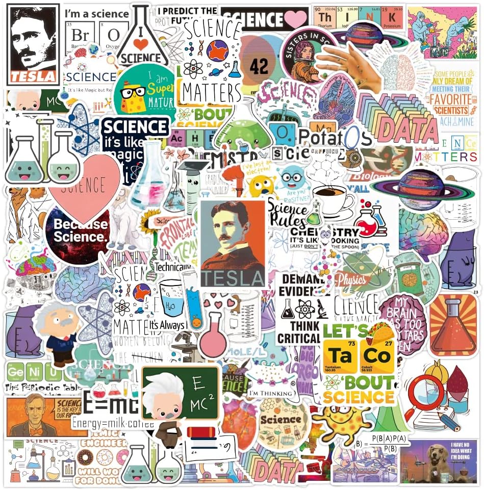 Amazon.com: 100Pcs Natural Sciences Stickers Pack，Physics, Chemistry ...