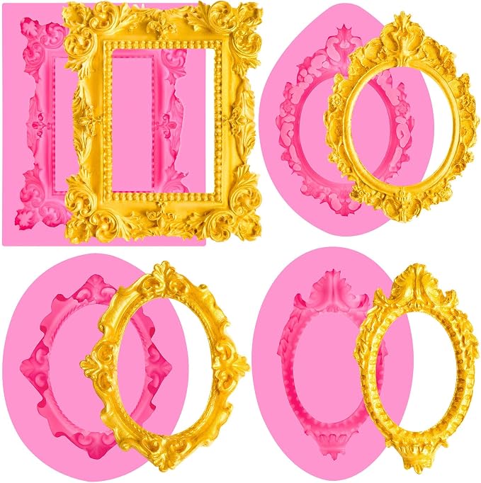 Amazon.com: JOERSH 4PCS Baroque Frame Mold, Picture Photo Frames and ...